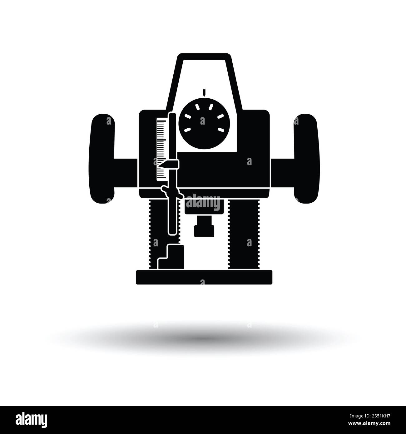 Plunger milling cutter icon. White background with shadow design ...
