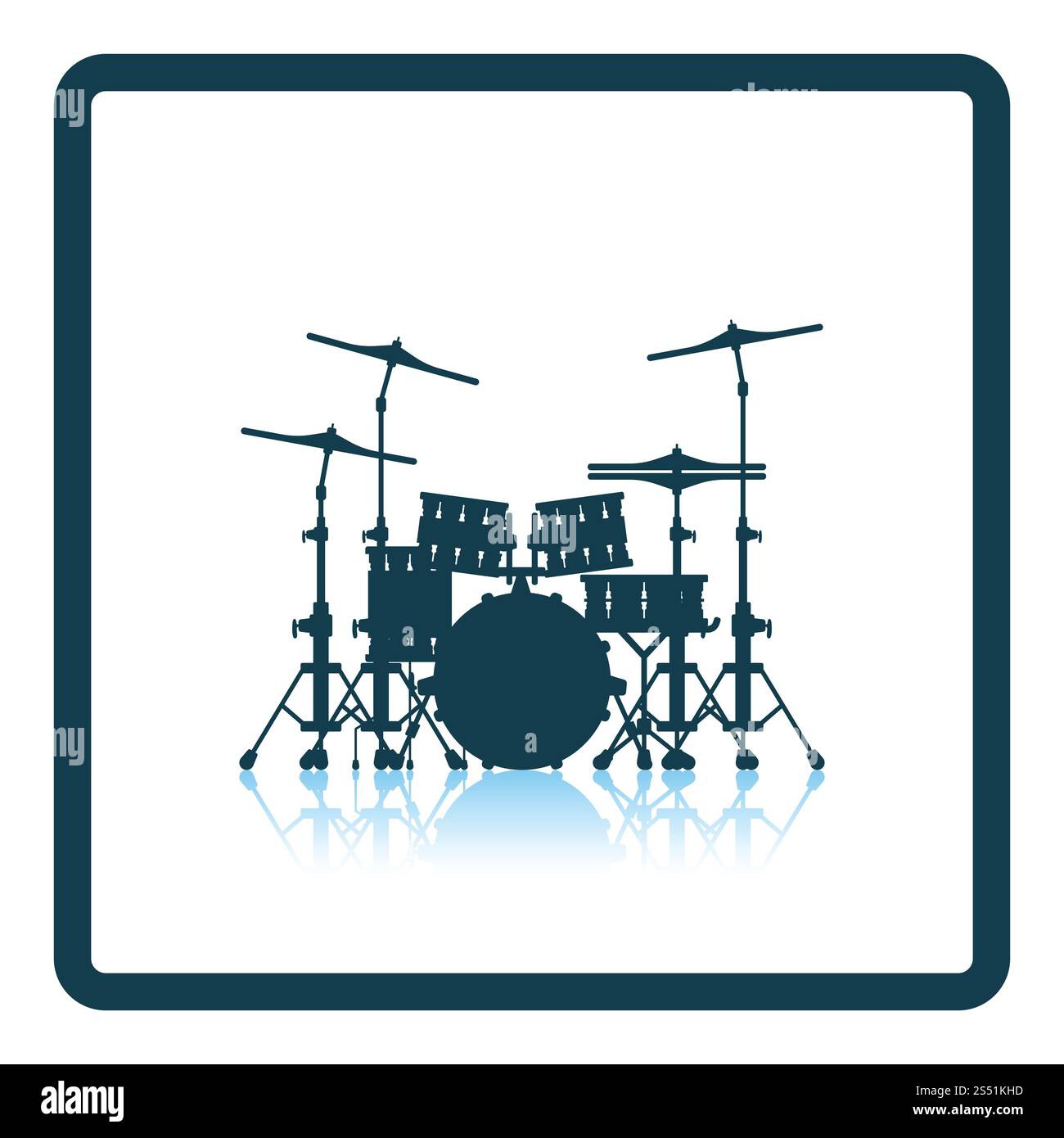 Drum set icon. Shadow reflection design. Vector illustration Stock Photo - Alamy