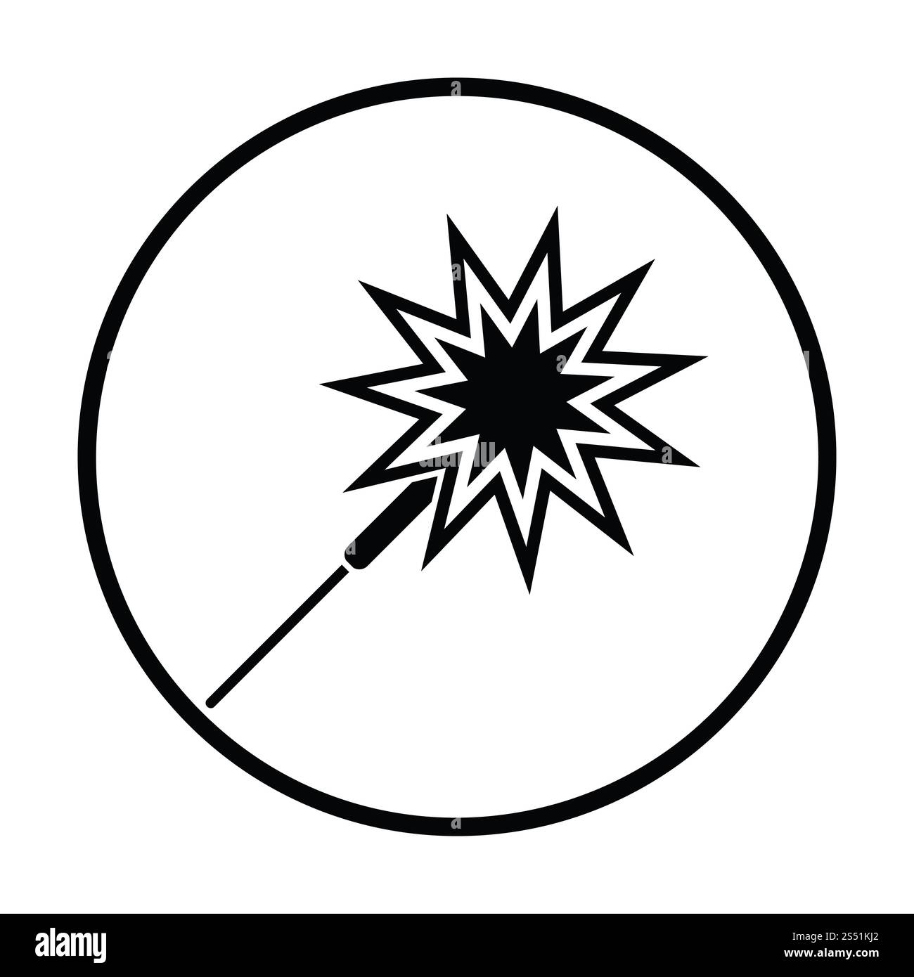 Party sparkler icon. Thin circle design. Vector illustration Stock ...