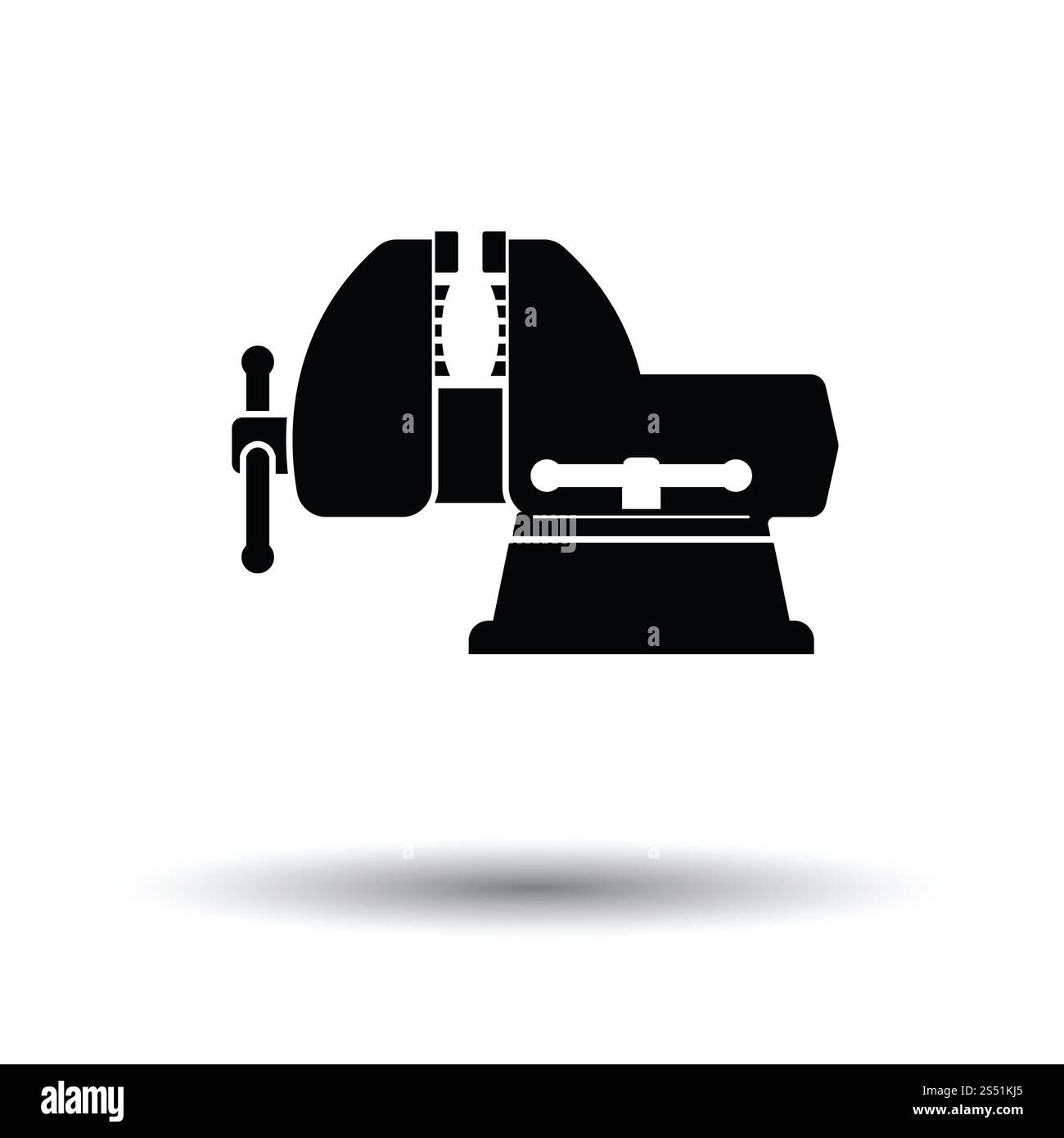 Vise icon. White background with shadow design. Vector illustration ...