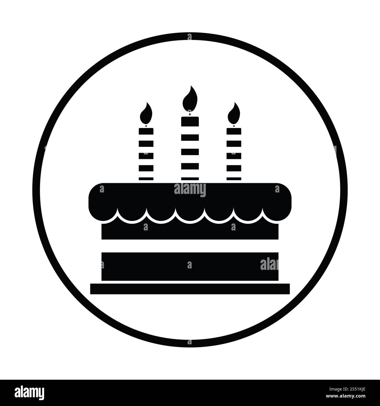 Party cake icon. Thin circle design. Vector illustration Stock Photo ...