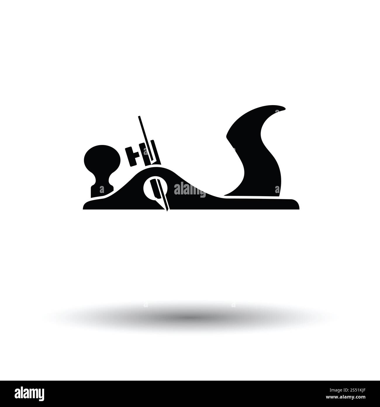 Jack-plane tool icon. White background with shadow design. Vector ...