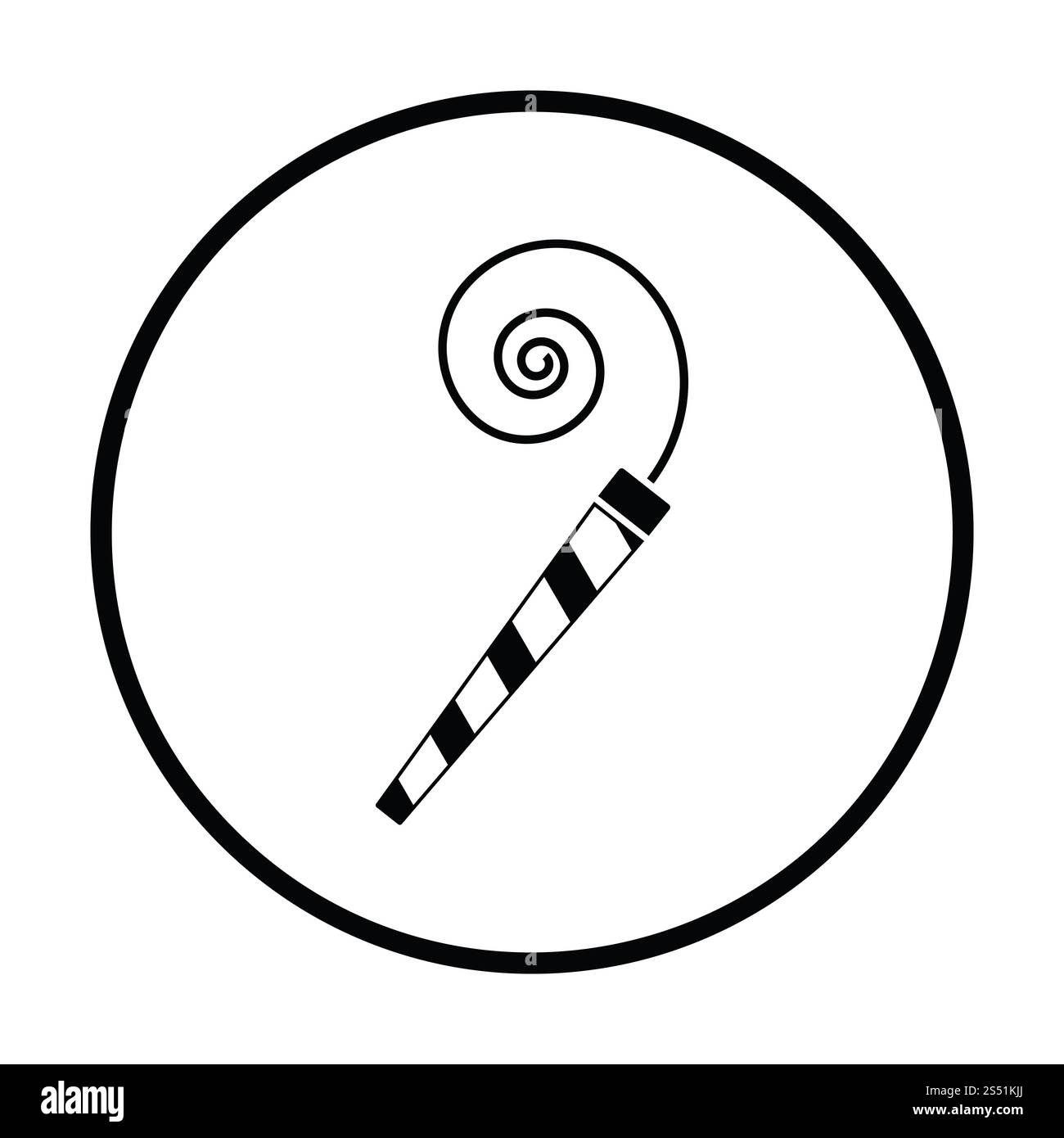 Party whistle icon. Thin circle design. Vector illustration Stock Photo ...
