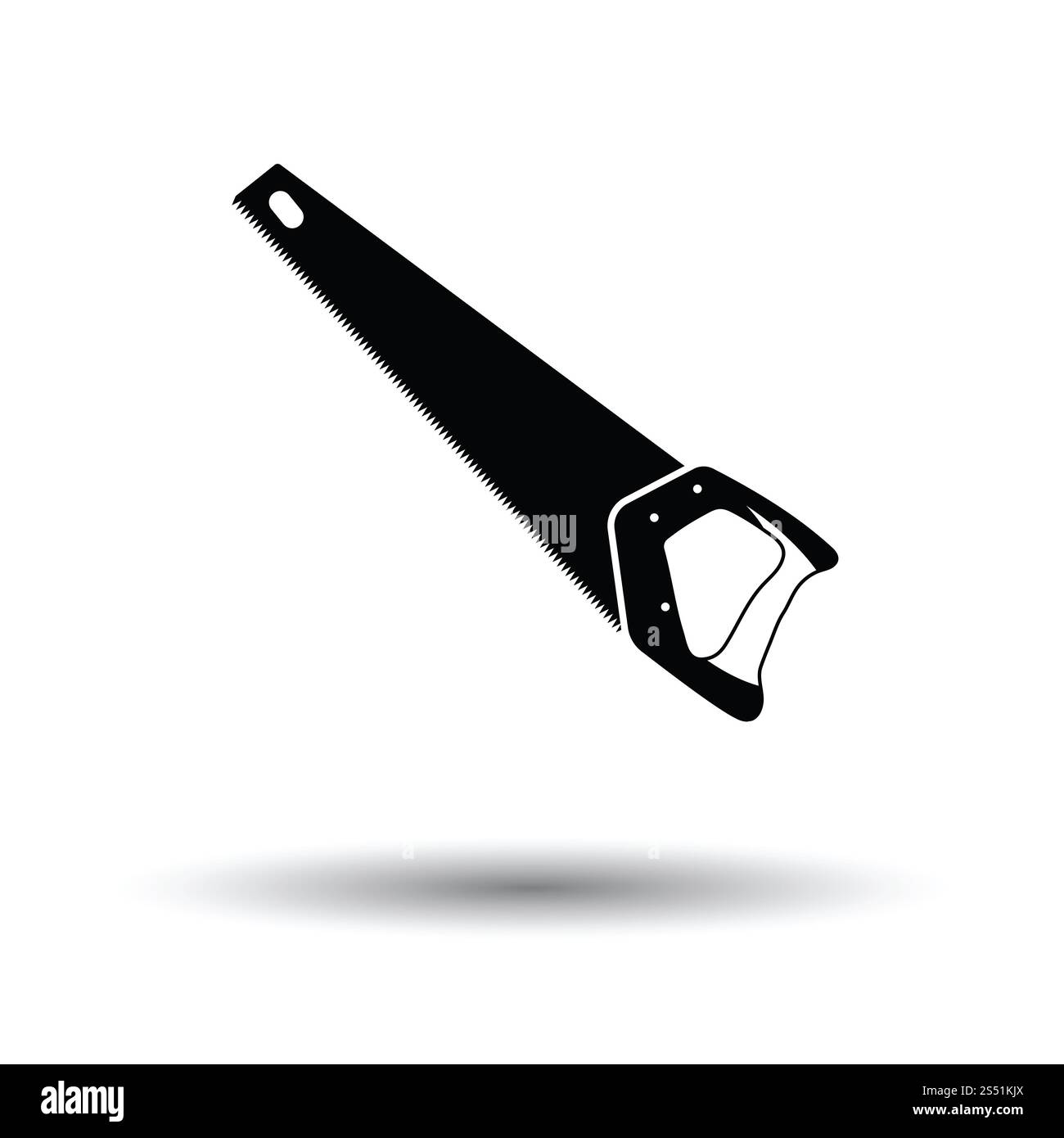 Hand saw icon. White background with shadow design. Vector illustration ...