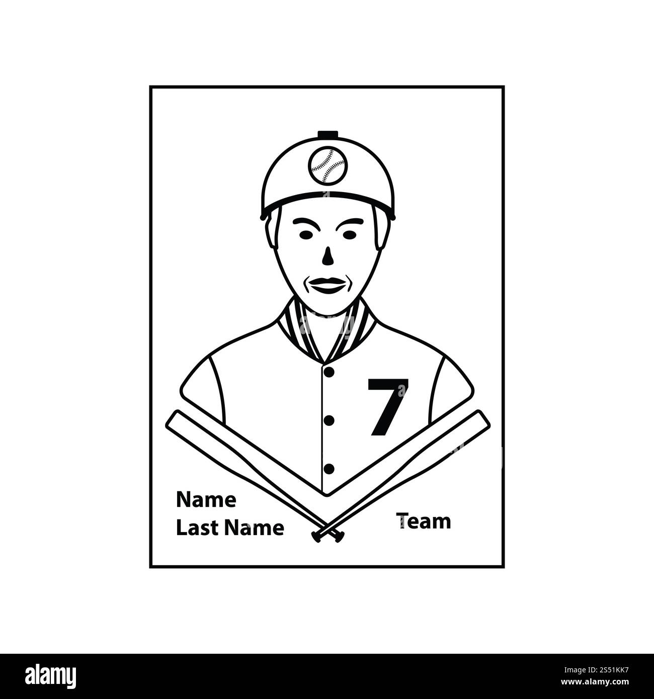Baseball card icon. Thin line design. Vector illustration Stock Photo ...