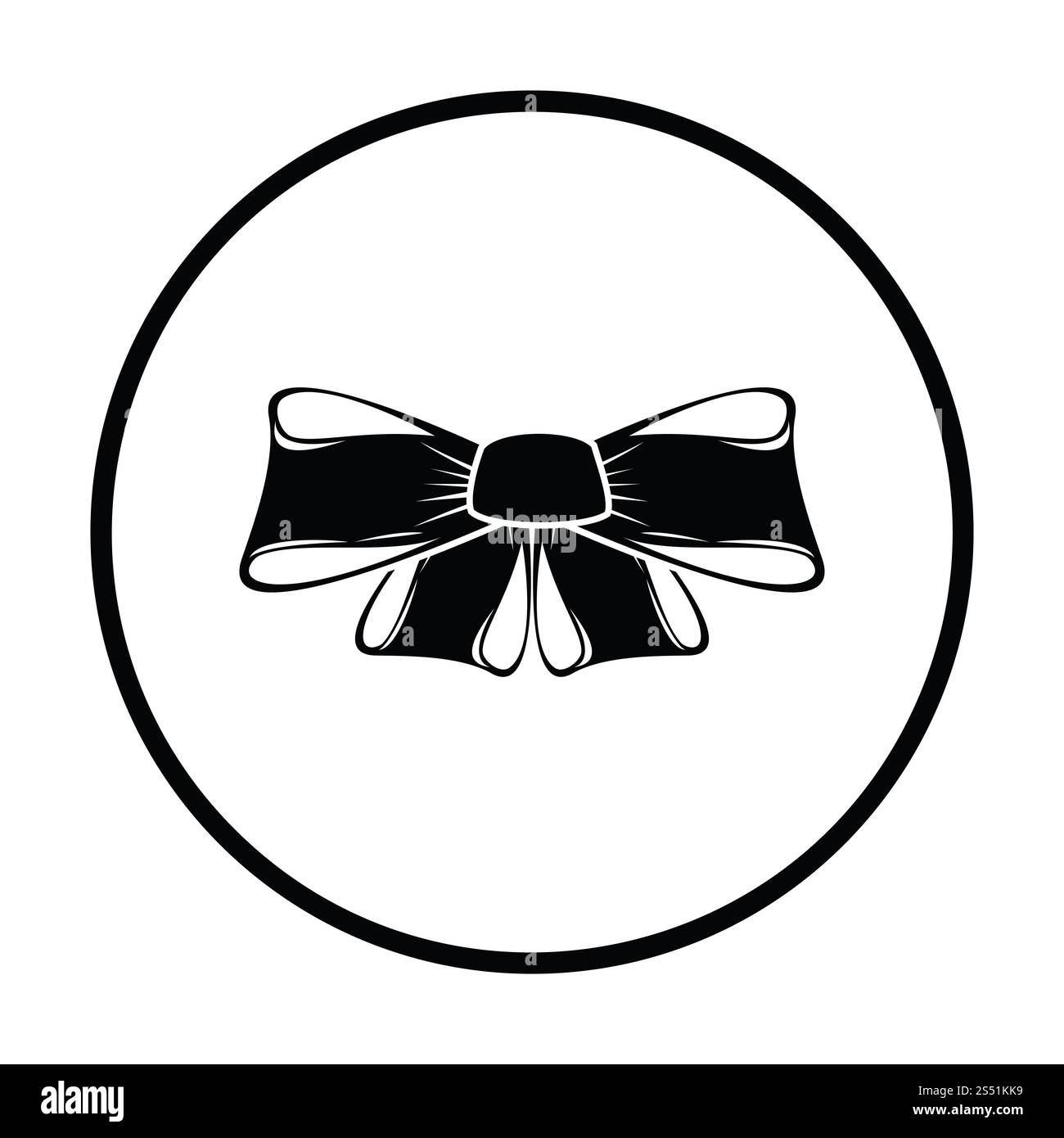 Party bow icon. Thin circle design. Vector illustration Stock Photo - Alamy