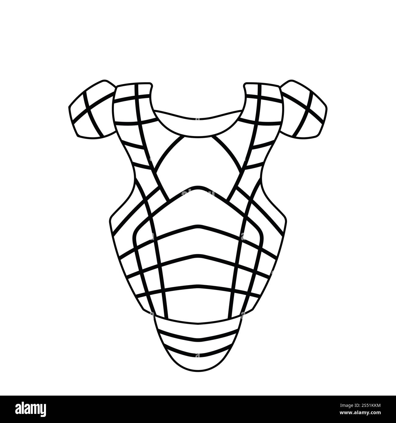Baseball chest protector icon. Thin line design. Vector illustration ...