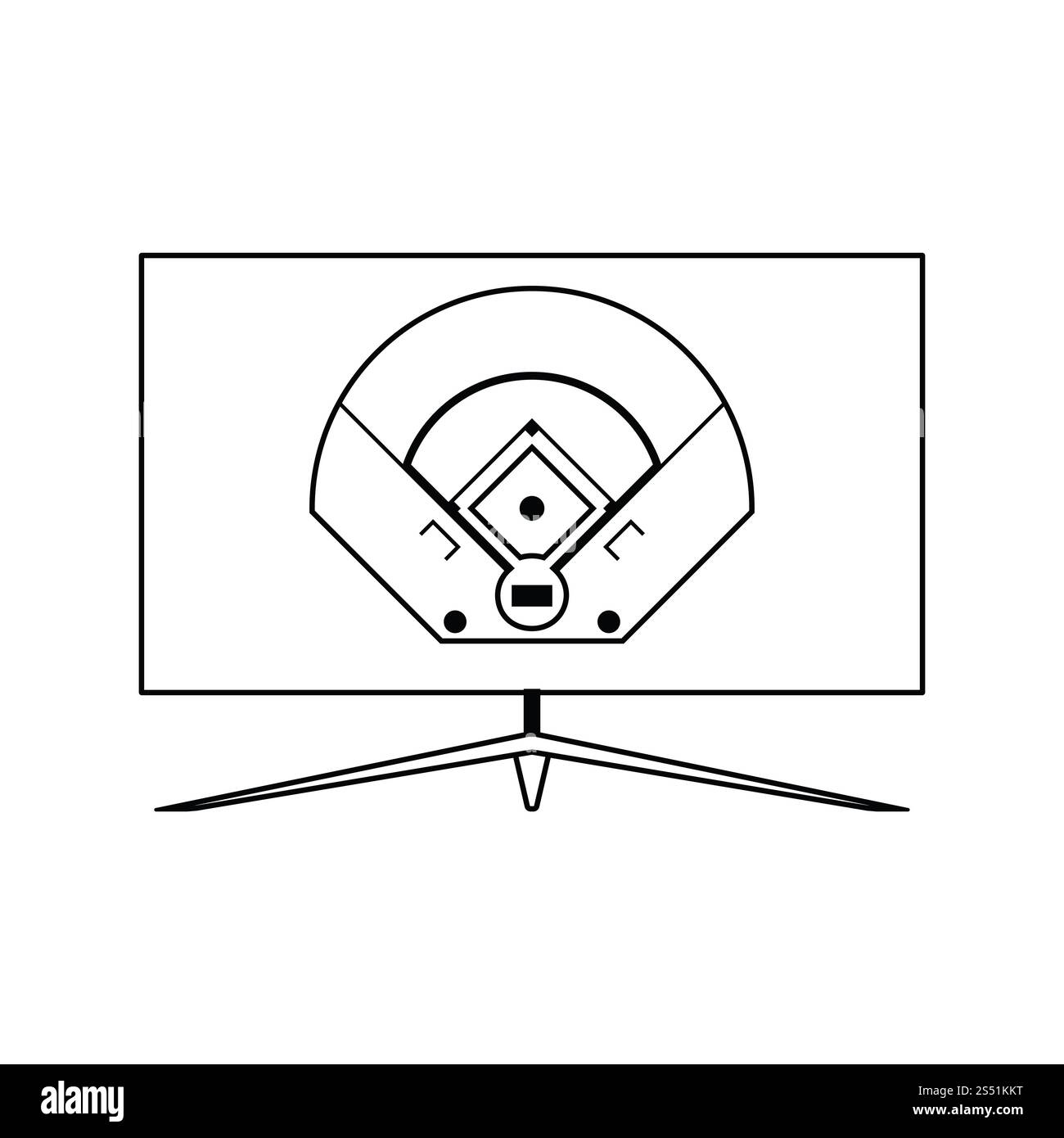 Baseball tv translation icon. Thin line design. Vector illustration ...