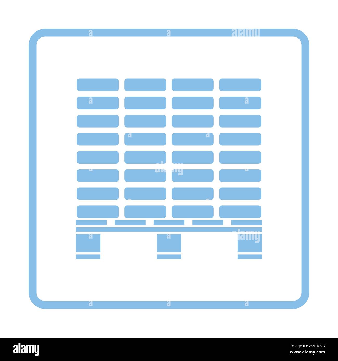 Icon of construction pallet . Blue frame design. Vector illustration ...