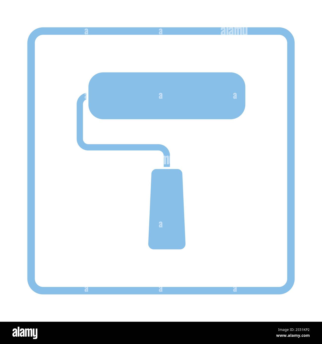 Icon of construction paint brushes. Blue frame design. Vector ...
