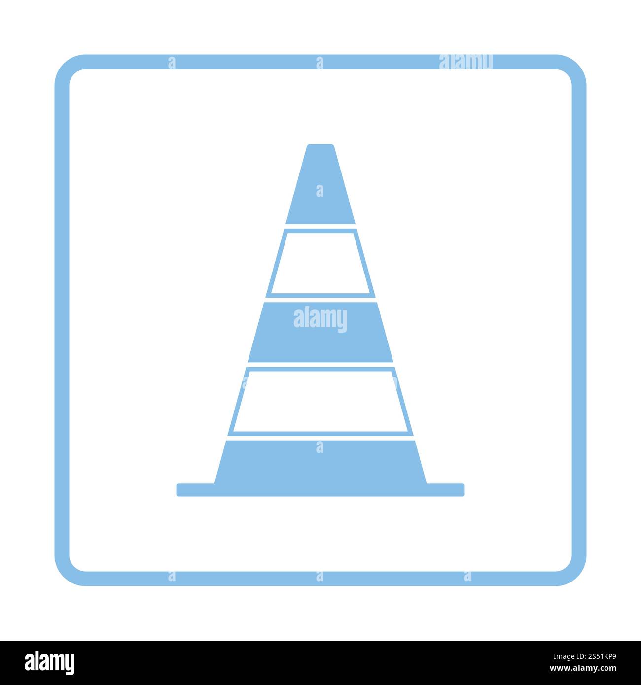 Icon of Traffic cone. Blue frame design. Vector illustration Stock ...