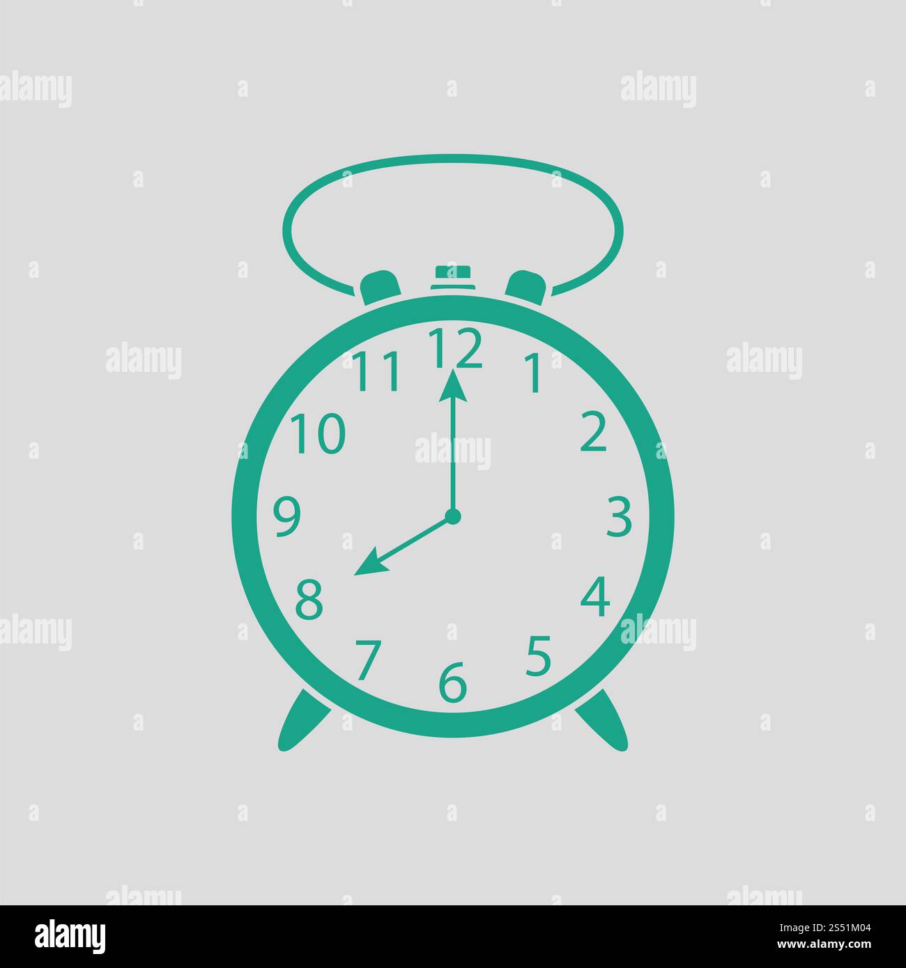 Alarm clock icon. Gray background with green. Vector illustration Stock ...