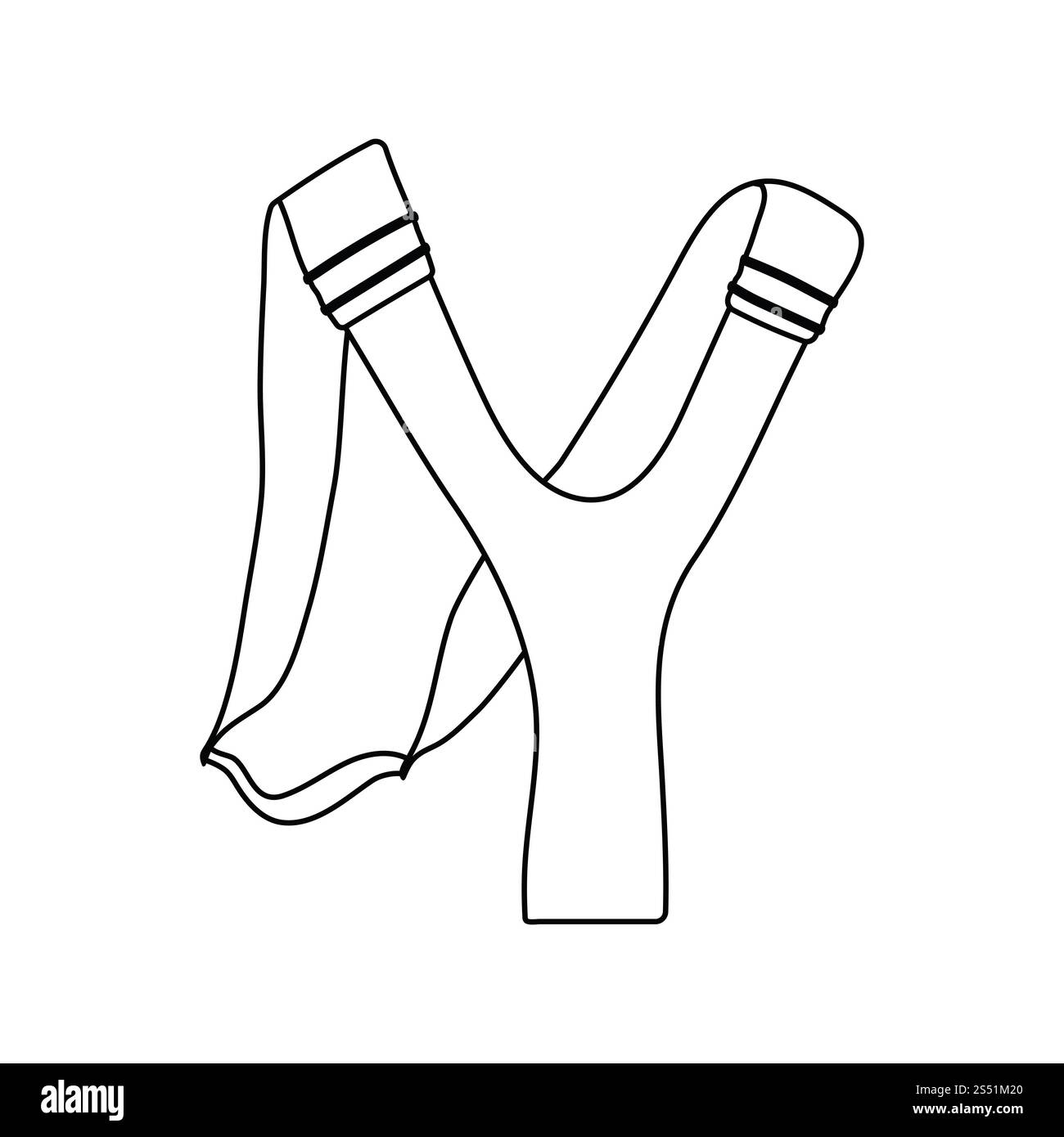 Icon of hunting slingshot. Thin line design. Vector illustration Stock ...