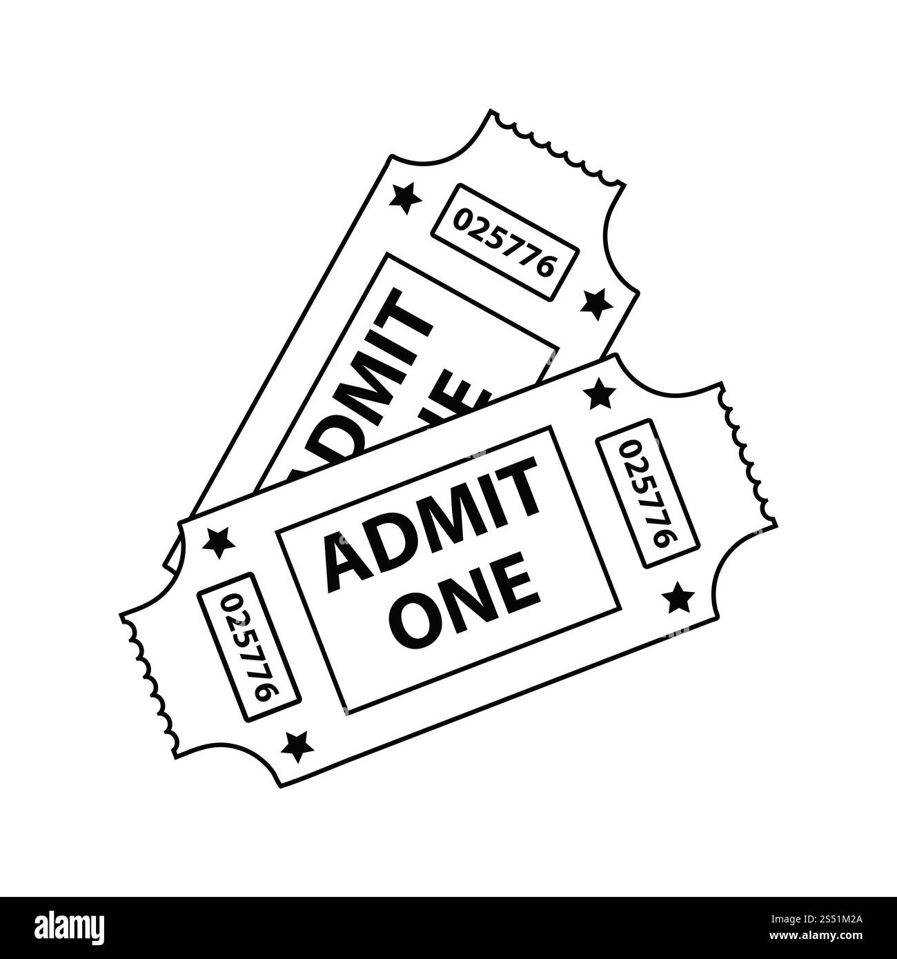 Cinema tickets icon. Thin line design. Vector illustration Stock Photo ...