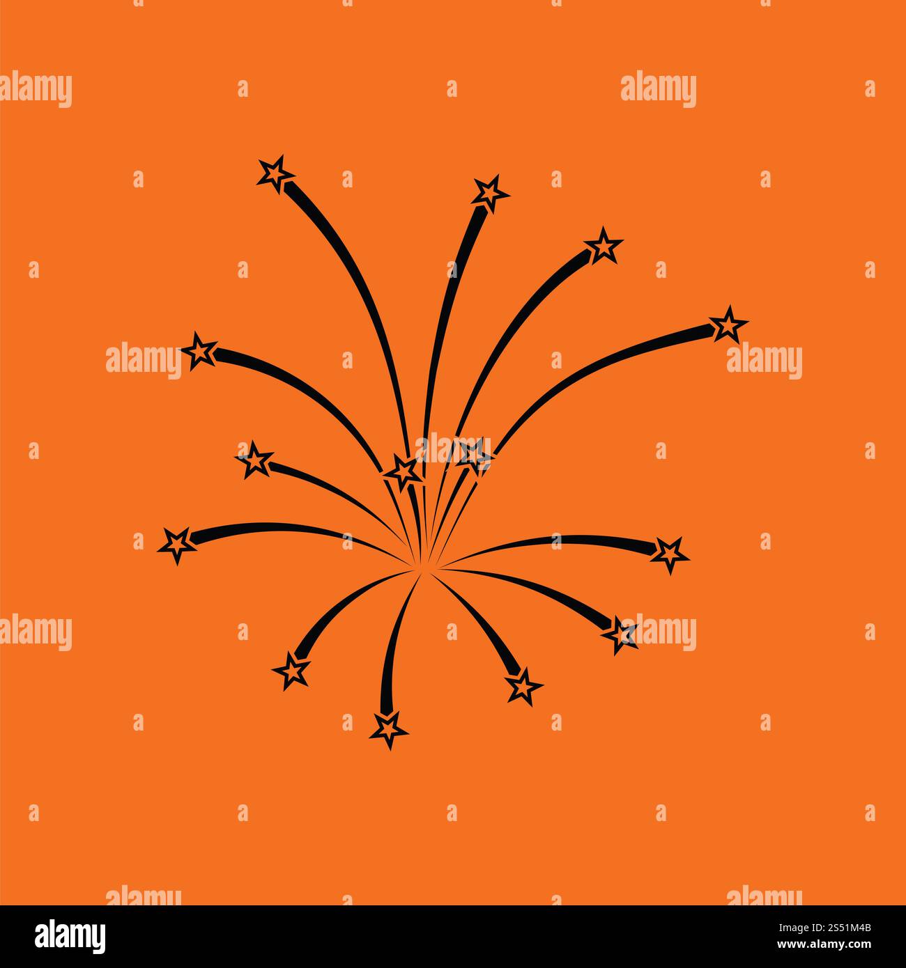 Fireworks icon. Orange background with black. Vector illustration Stock ...