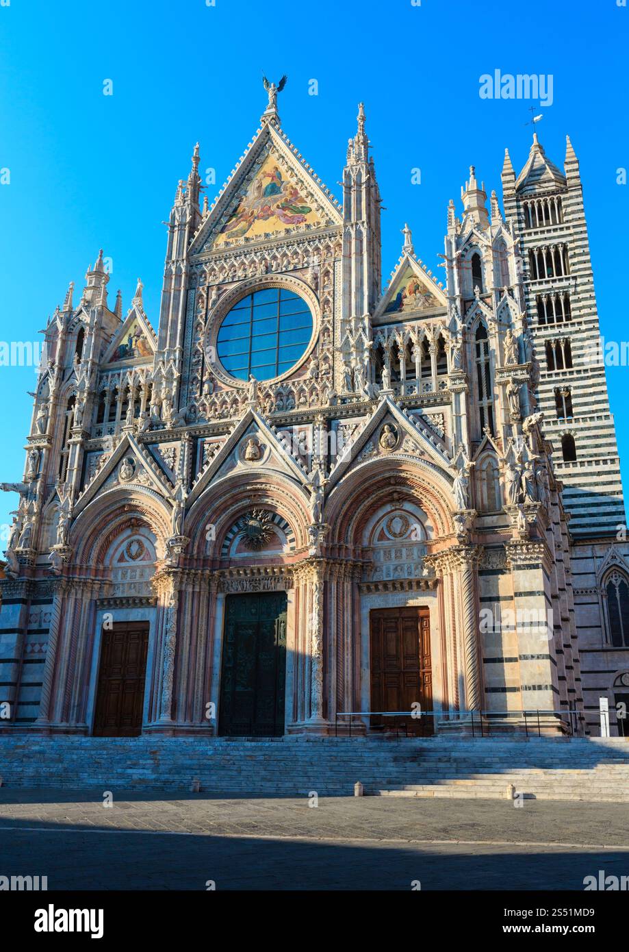Siena Cathedral (Duomo di Siena), main facade completed in 1380. Siena ...