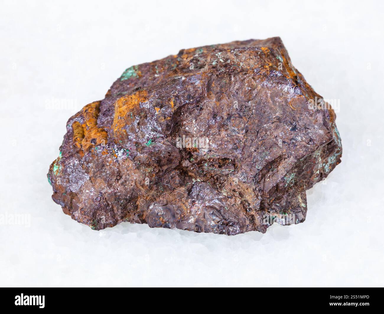 macro shooting of natural mineral - red Cuprite ore and green Malachite ...