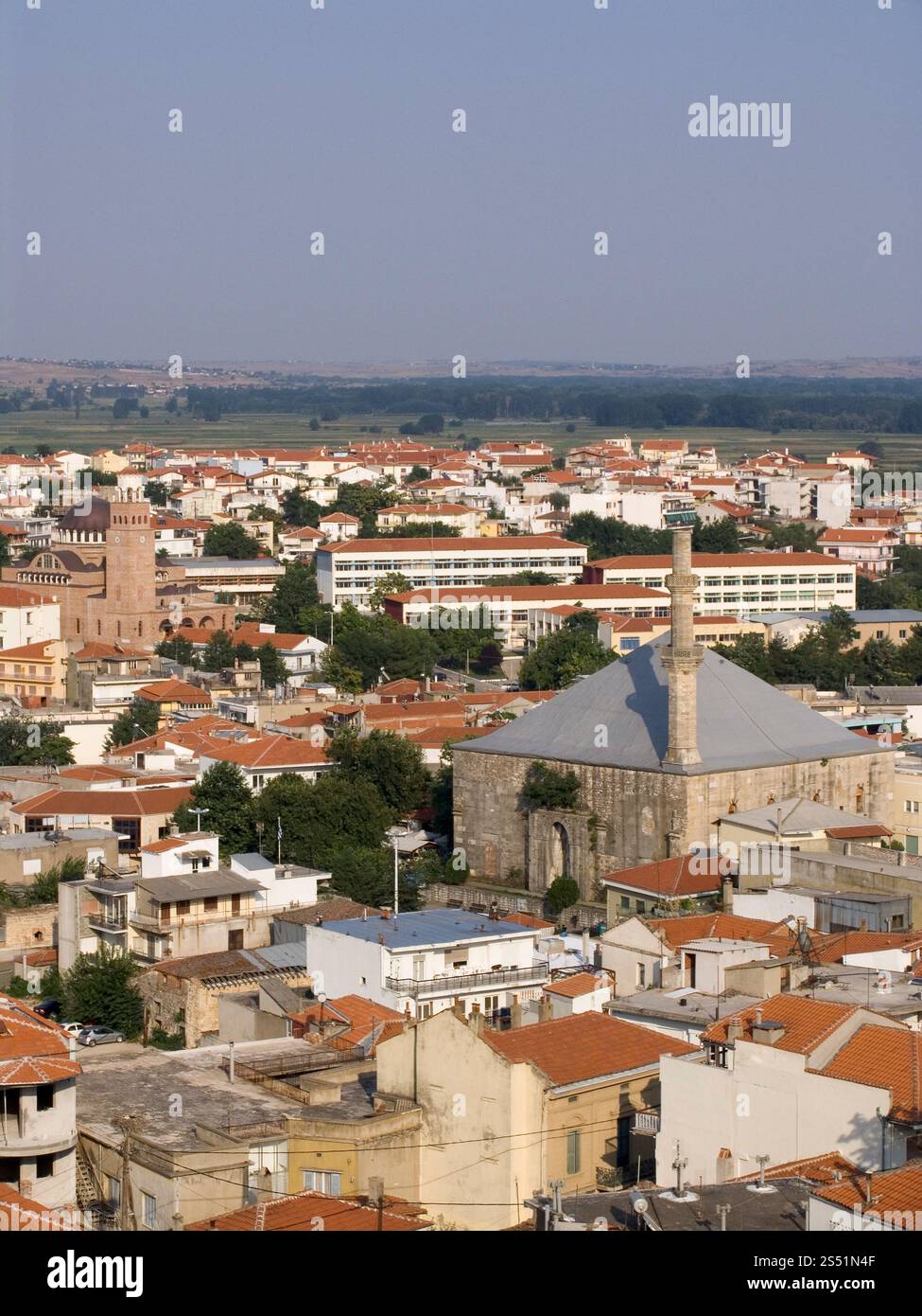 europe, greece, thrace, town of didymoteicho, mosque and orthodox ...