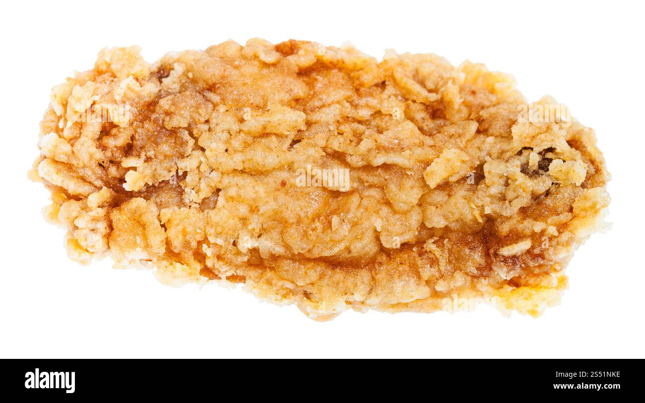 one crispy batter deep-fried chicken wing isolated on white background ...