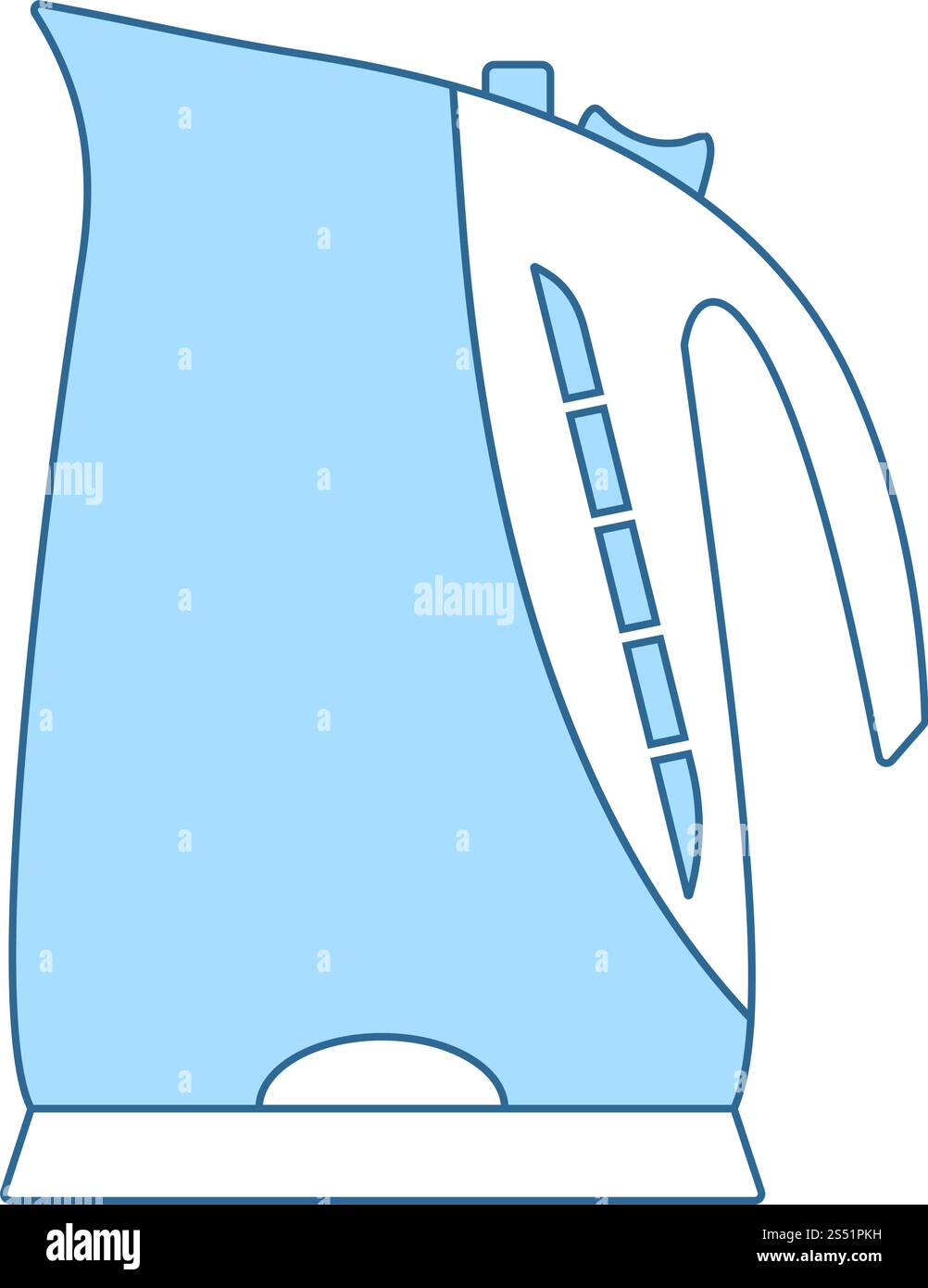 Kitchen Electric Kettle Icon. Thin Line With Blue Fill Design. Vector ...