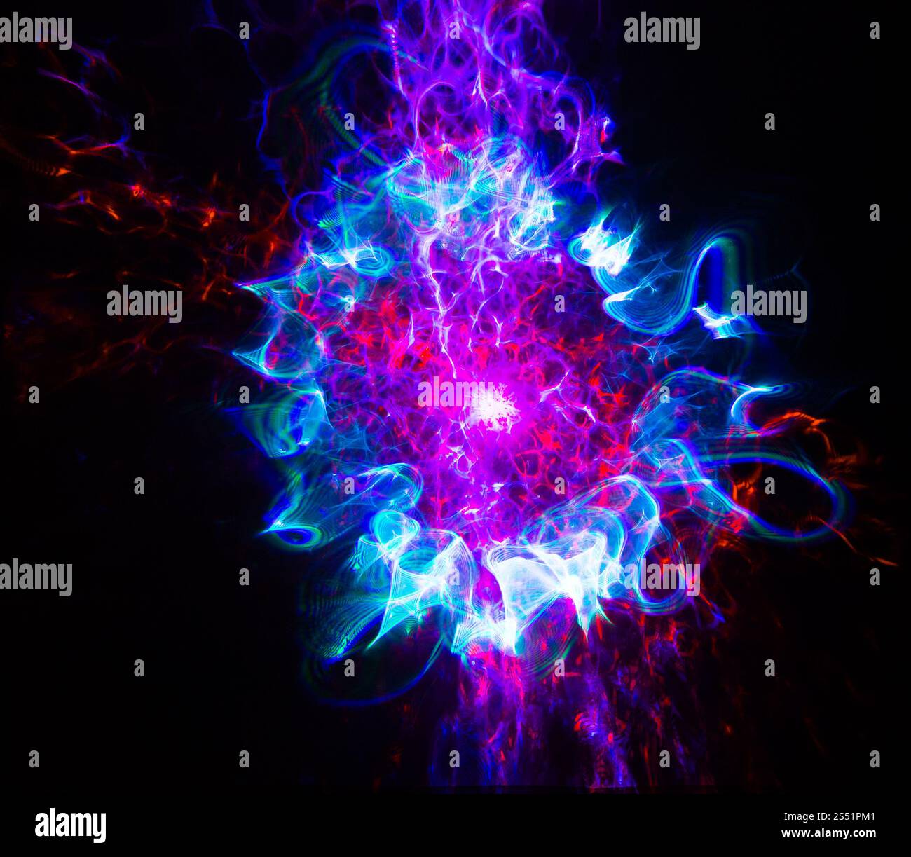 Abstract Neon Light Pattern with Vibrant Colors in Cosmic Design Stock ...