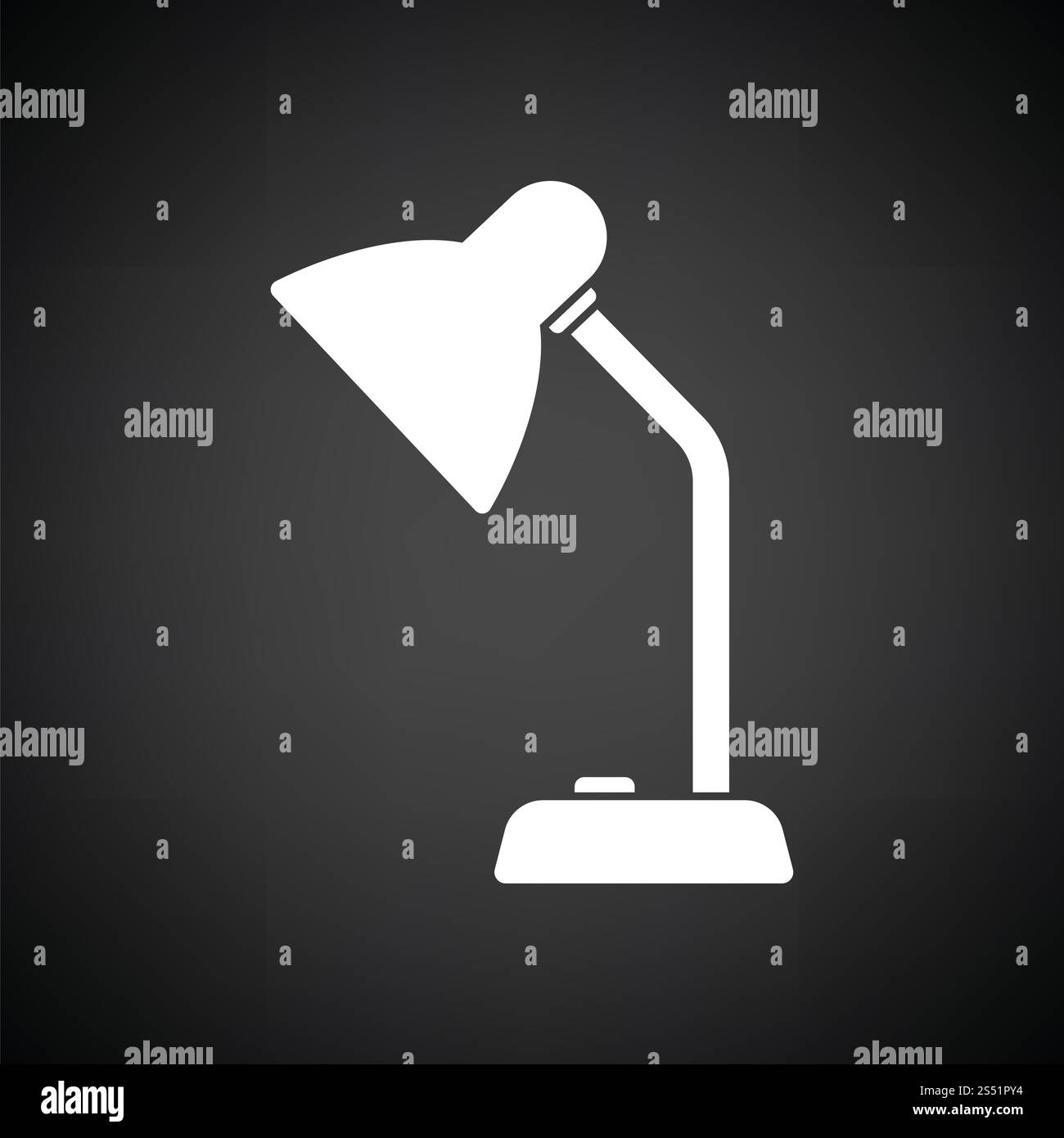 Lamp icon. Black background with white. Vector illustration Stock Photo ...