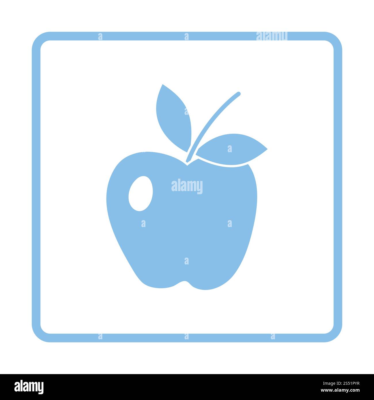 Icon of Apple. Blue frame design. Vector illustration Stock Photo - Alamy