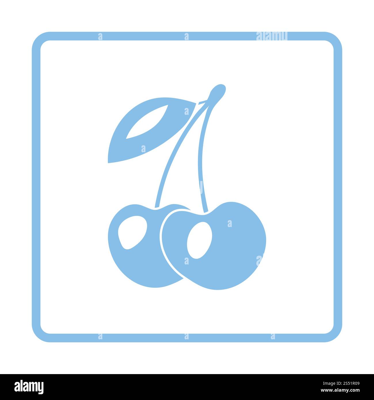Icon of Cherry. Blue frame design. Vector illustration Stock Photo - Alamy