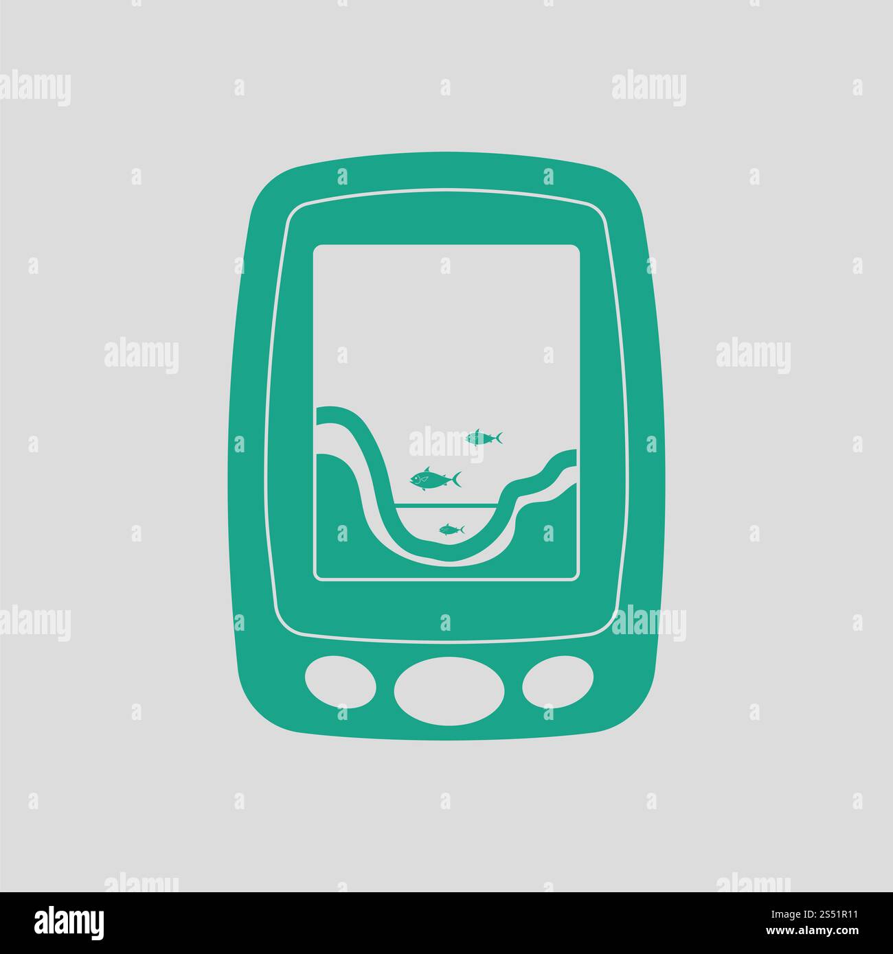 Icon of echo sounder . Gray background with green. Vector illustration ...