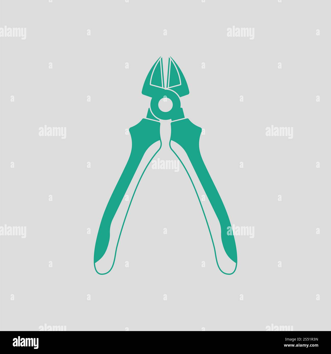 Side cutters icon. Gray background with green. Vector illustration ...