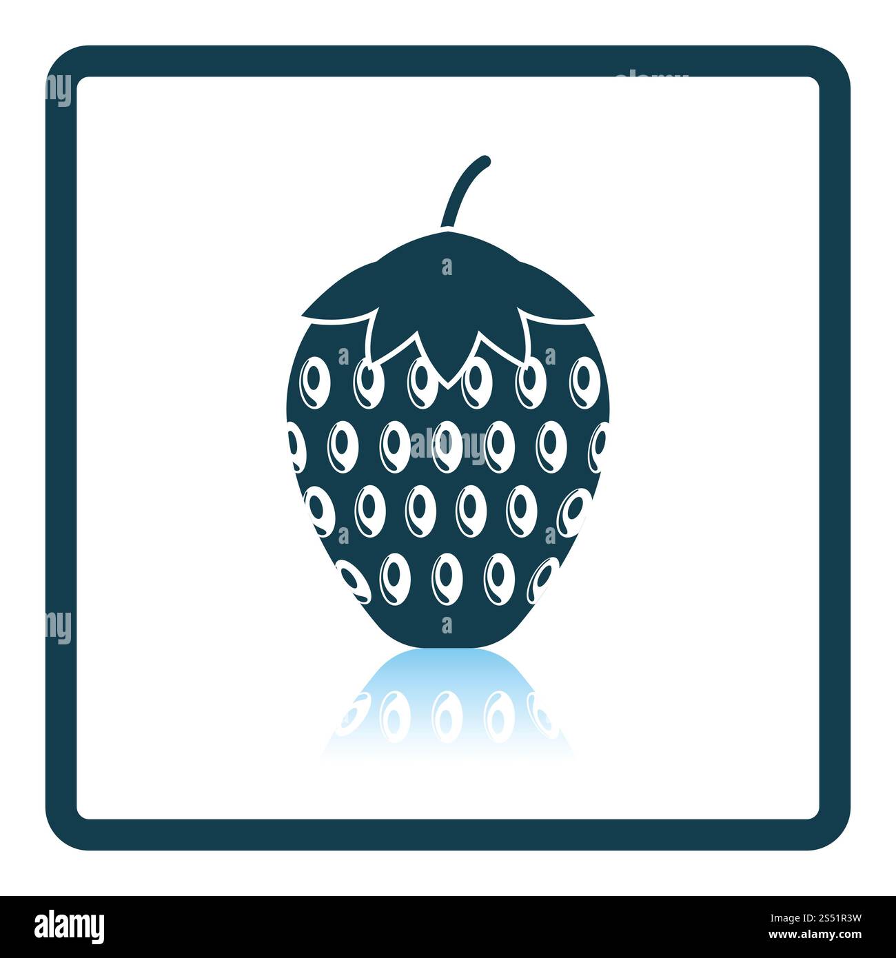 Icon of Strawberry. Shadow reflection design. Vector illustration Stock ...