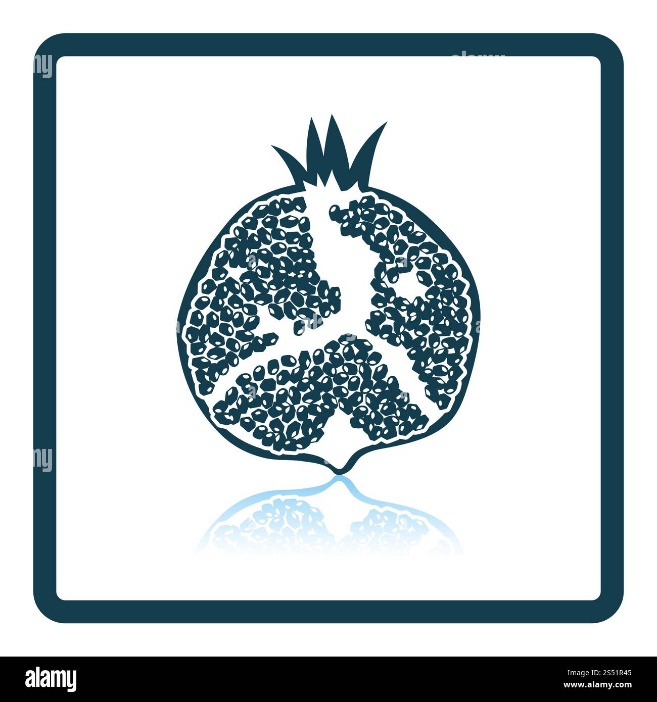 Icon of Pomegranate. Shadow reflection design. Vector illustration ...