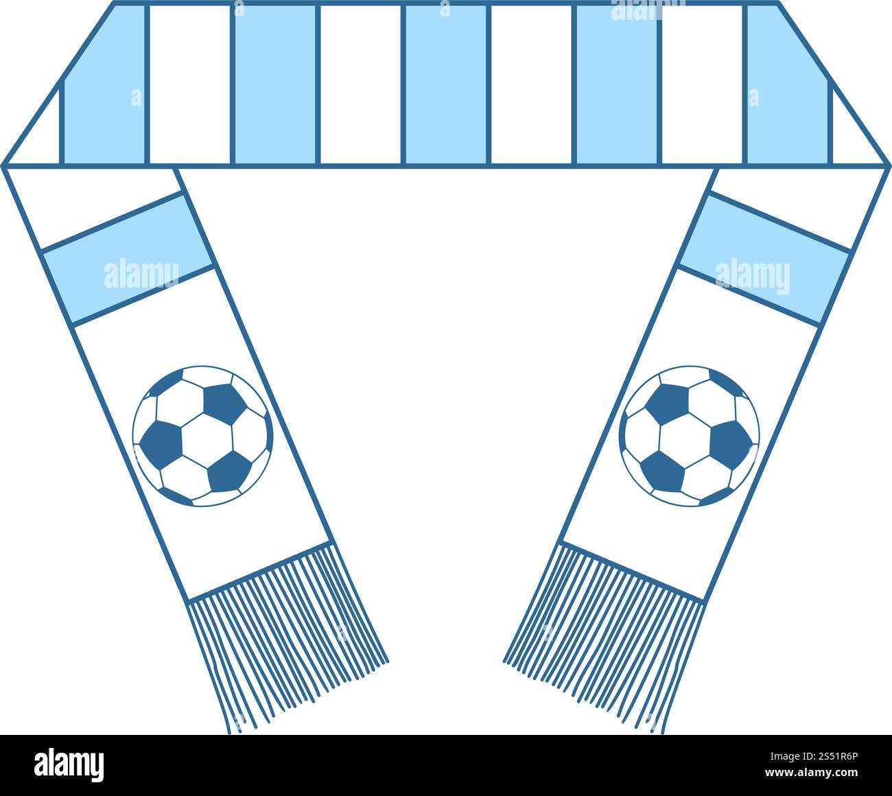 Football Fans Scarf Icon. Thin Line With Blue Fill Design. Vector ...