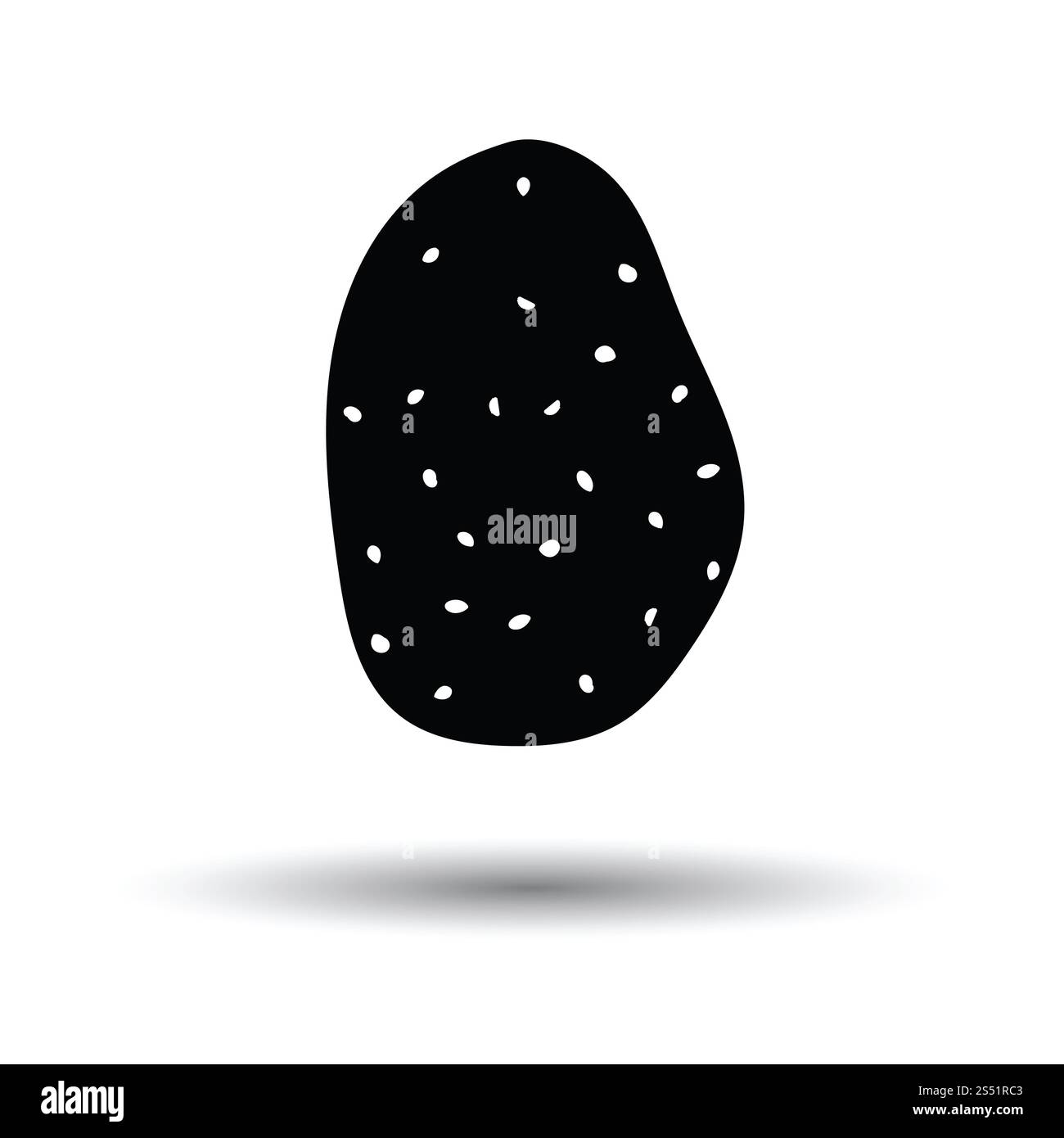 Potato icon. White background with shadow design. Vector illustration ...