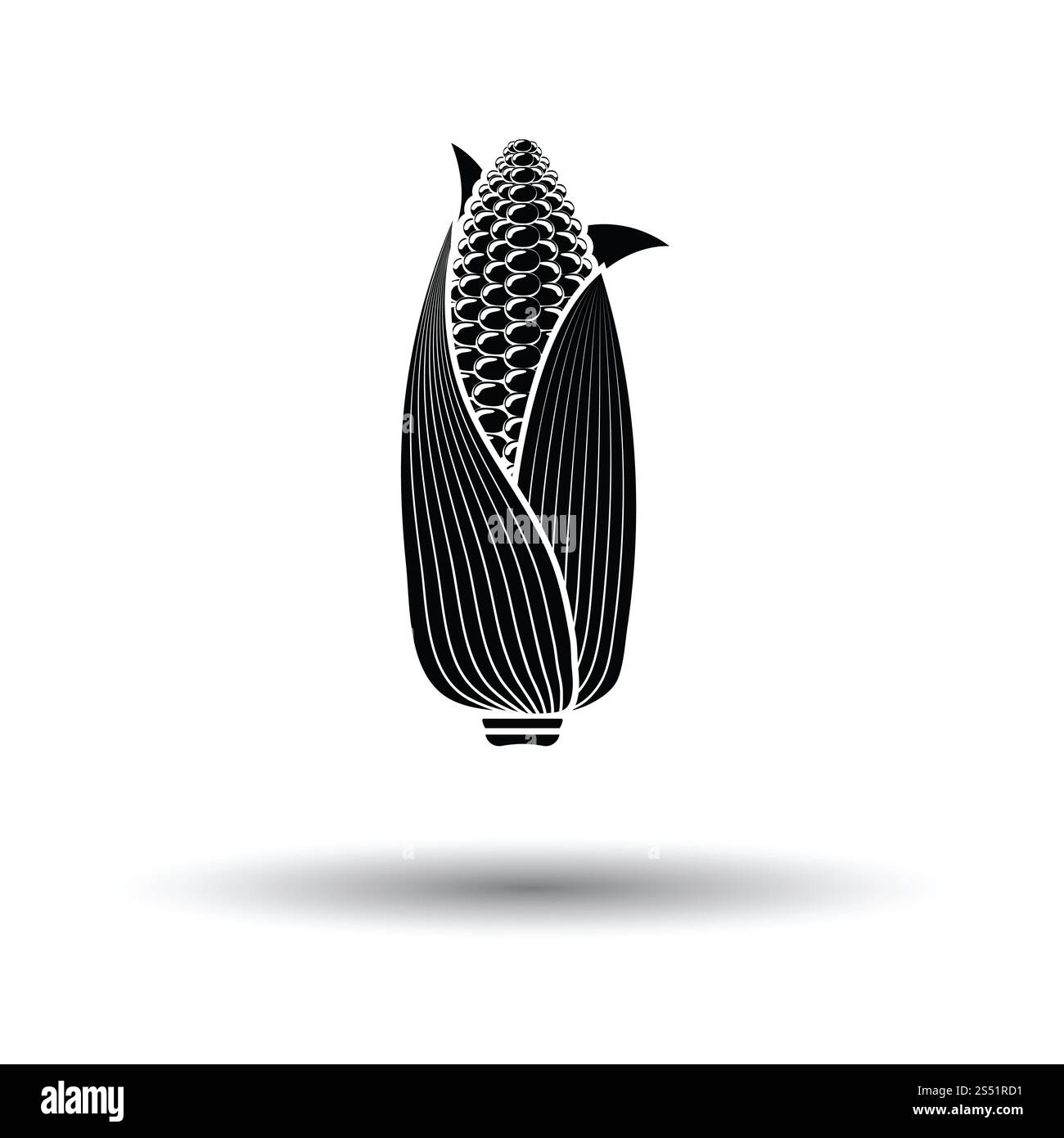 Corn icon. White background with shadow design. Vector illustration ...