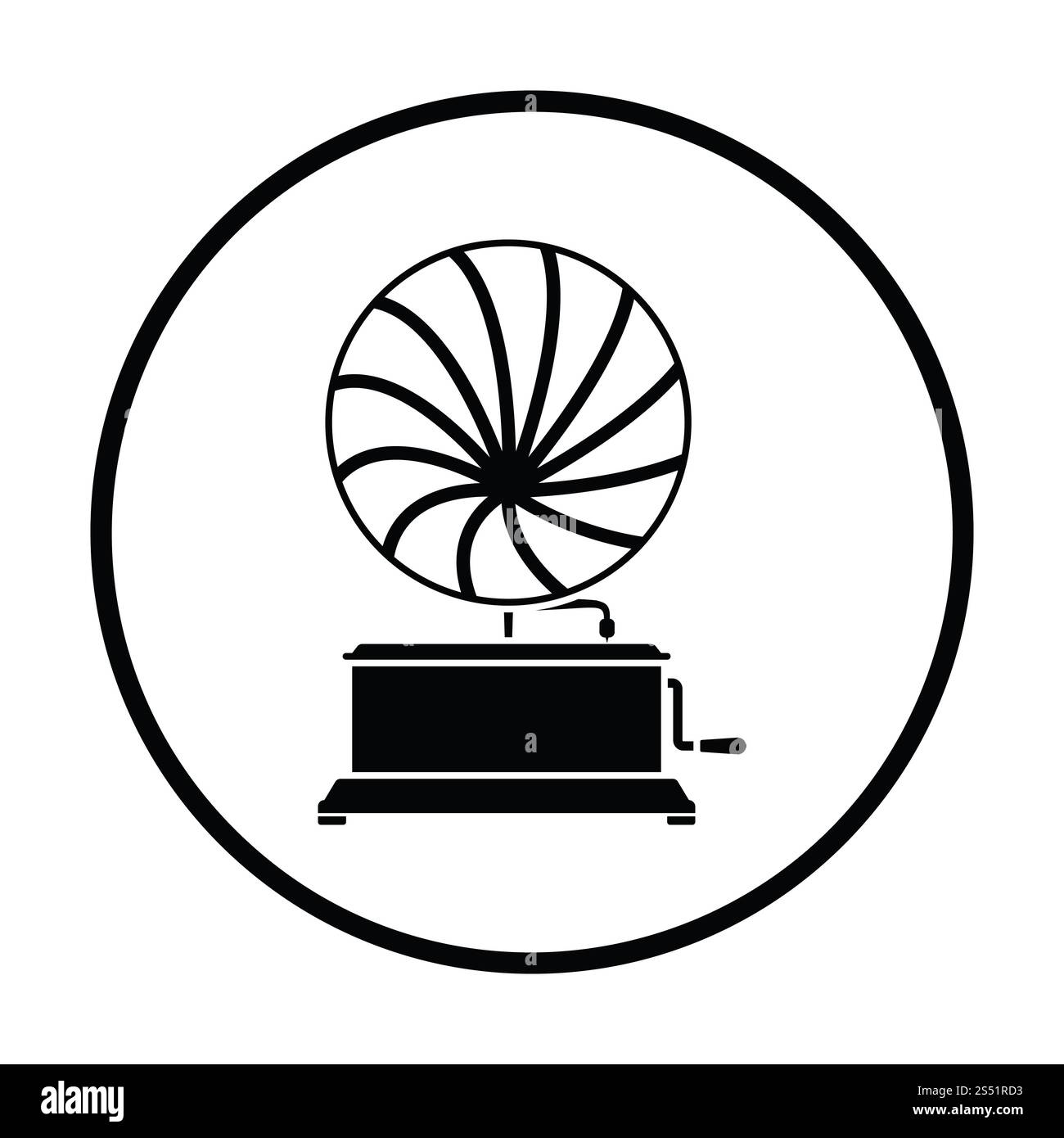 Gramophone icon. Thin circle design. Vector illustration Stock Photo - Alamy