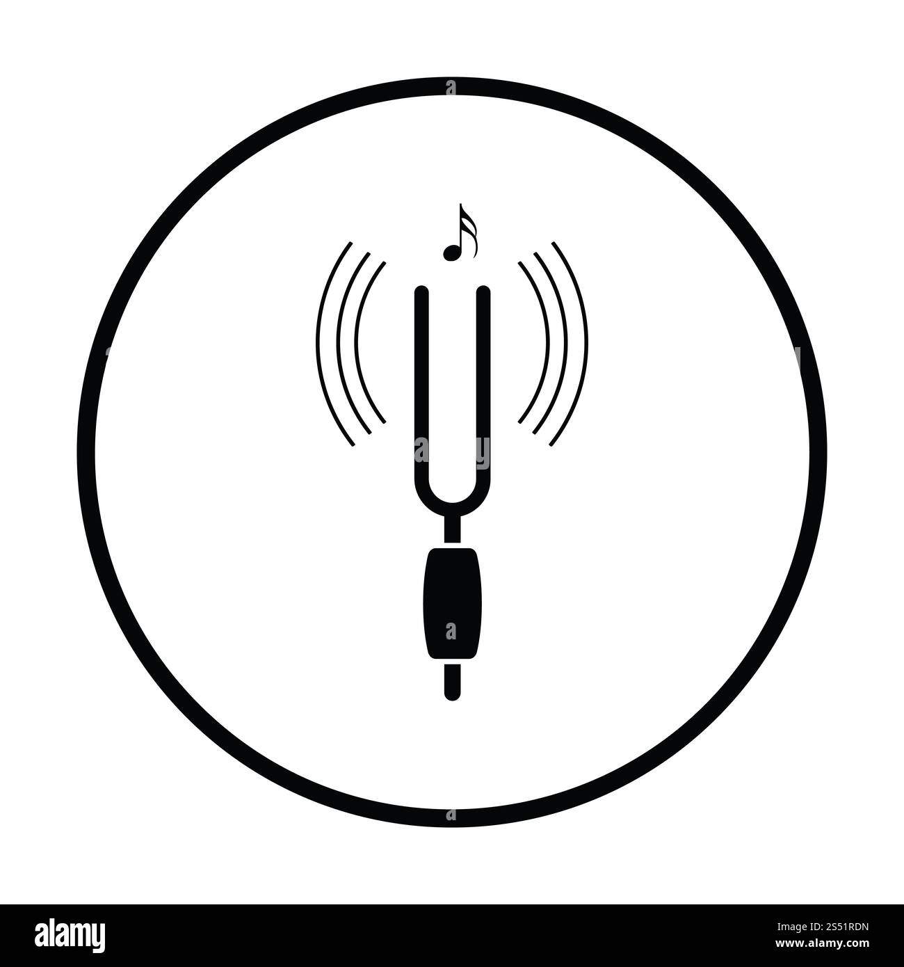 Tuning fork icon. Thin circle design. Vector illustration Stock Photo - Alamy