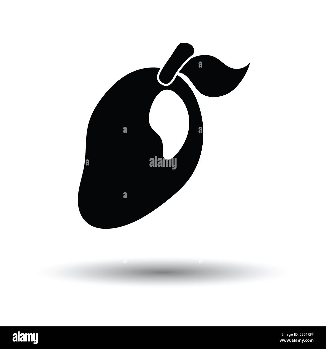 Icon of Mango. White background with shadow design. Vector illustration ...