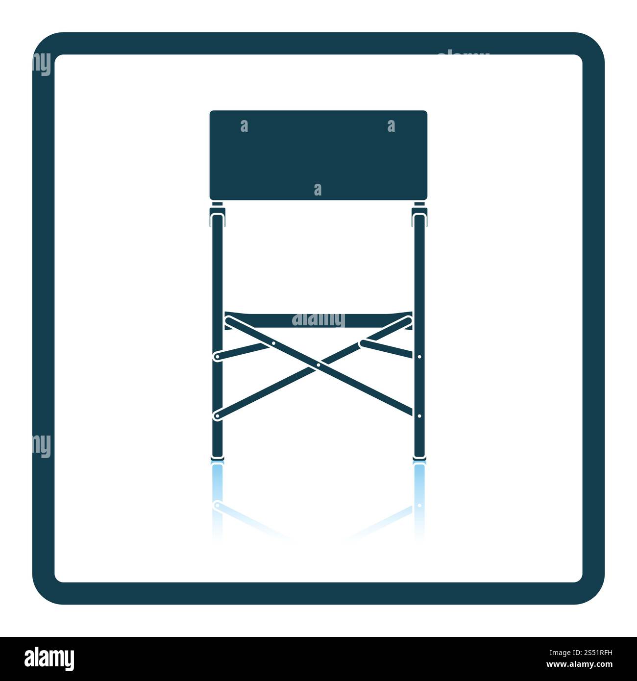 Icon of Fishing folding chair on gray background, round shadow. Shadow ...