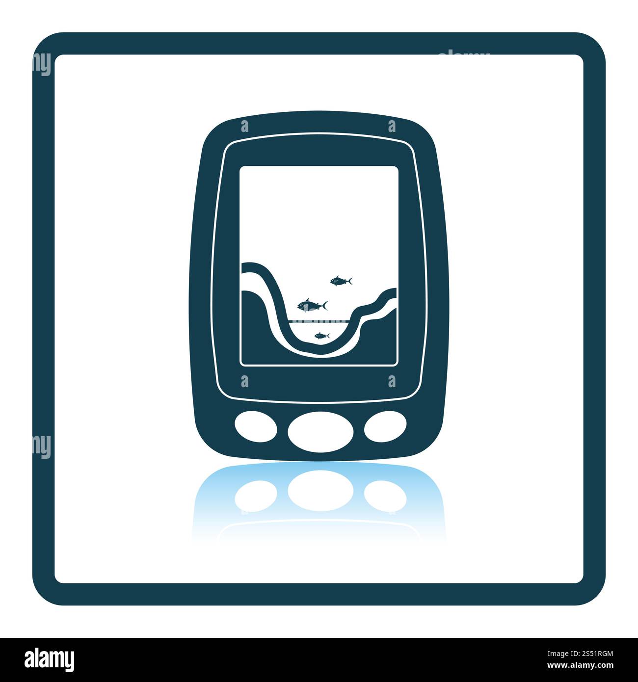 Icon of echo sounder on gray background, round shadow. Shadow ...