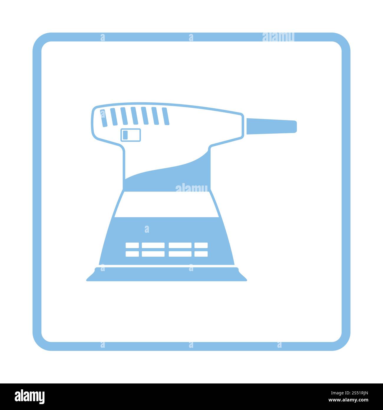 Grinder icon. Blue frame design. Vector illustration Stock Photo - Alamy