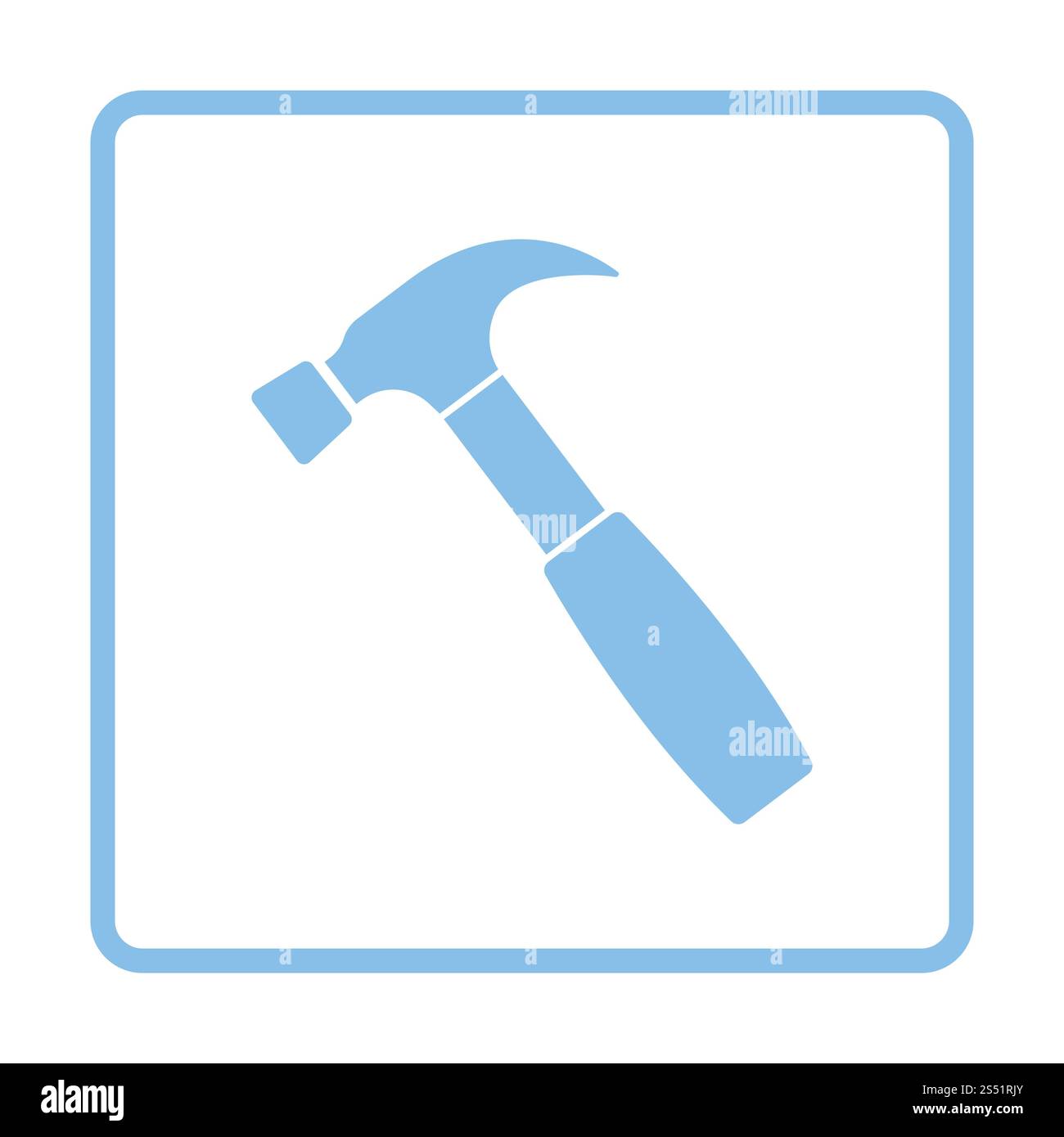 Hammer icon. Blue frame design. Vector illustration Stock Photo - Alamy