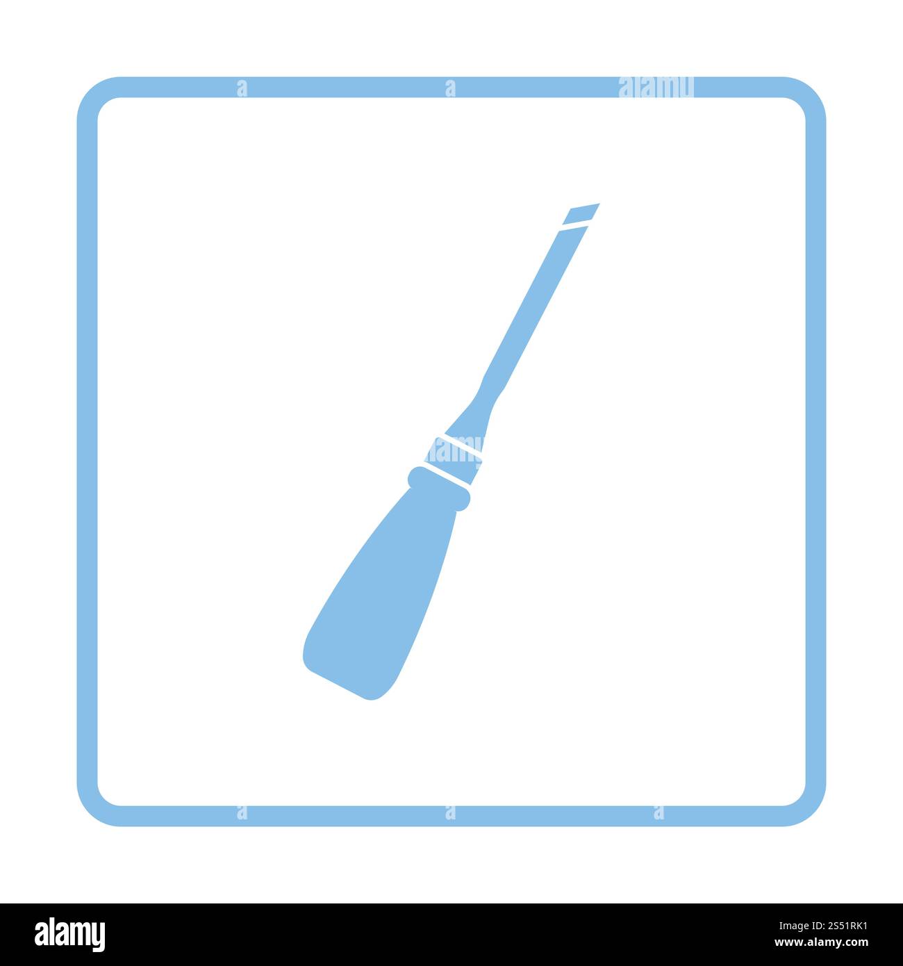 Chisel icon. Blue frame design. Vector illustration Stock Photo - Alamy
