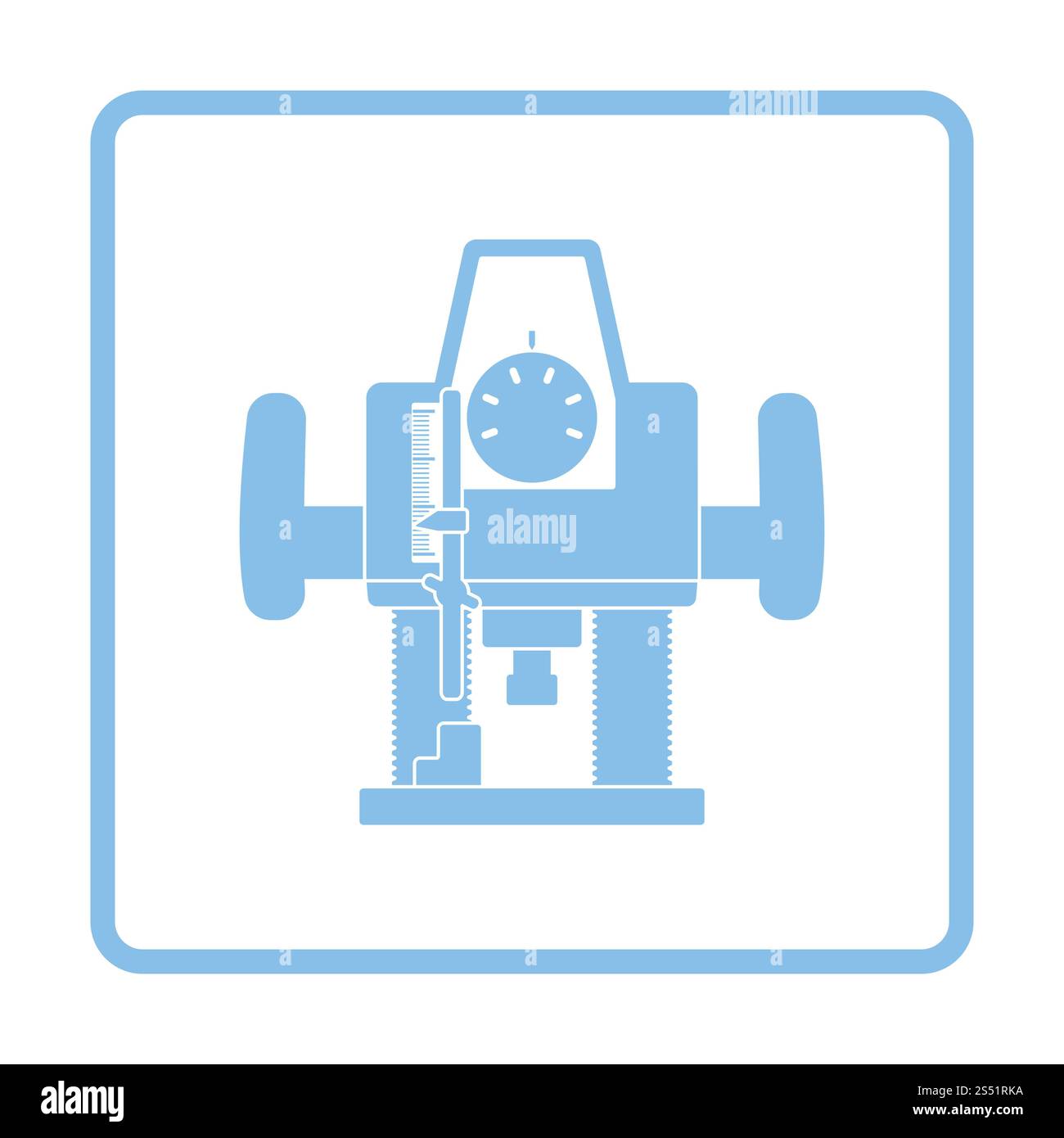 Plunger milling cutter icon. Blue frame design. Vector illustration ...