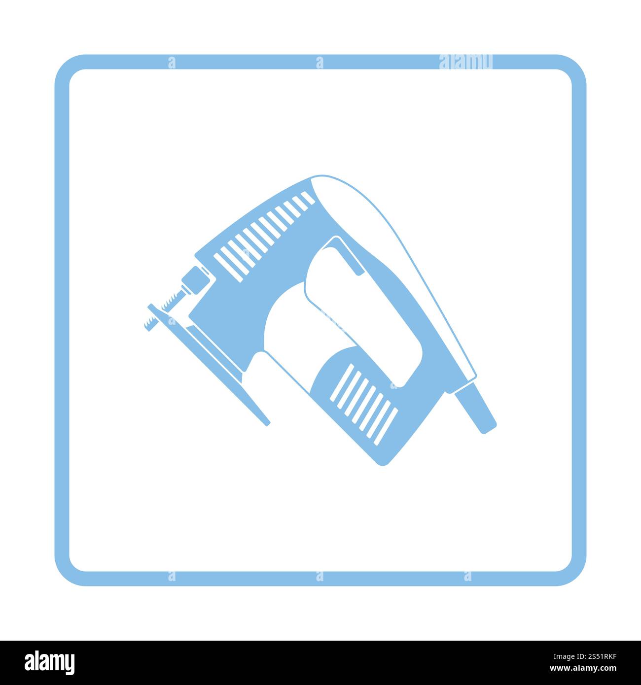 Jigsaw icon. Blue frame design. Vector illustration Stock Photo - Alamy