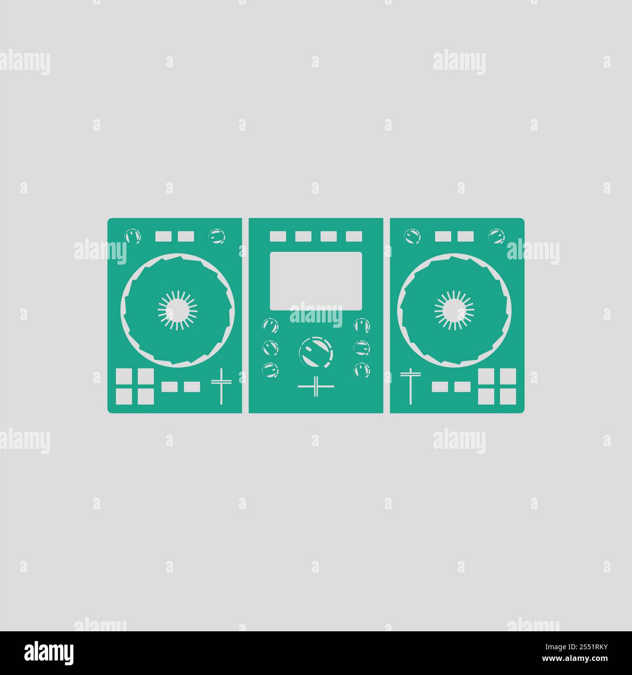 DJ icon. Gray background with green. Vector illustration Stock Photo ...