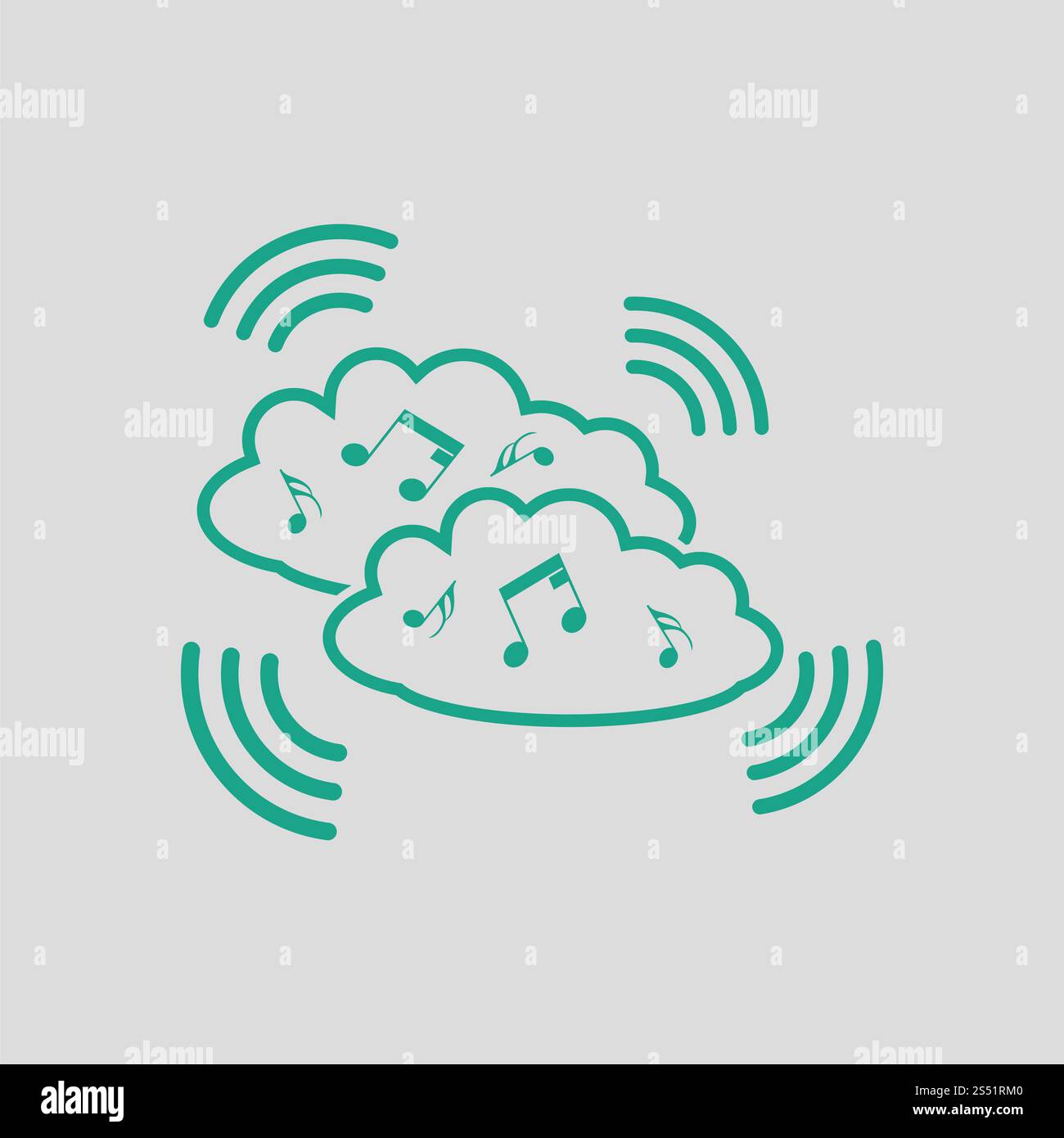 Music cloud icon. Gray background with green. Vector illustration Stock ...