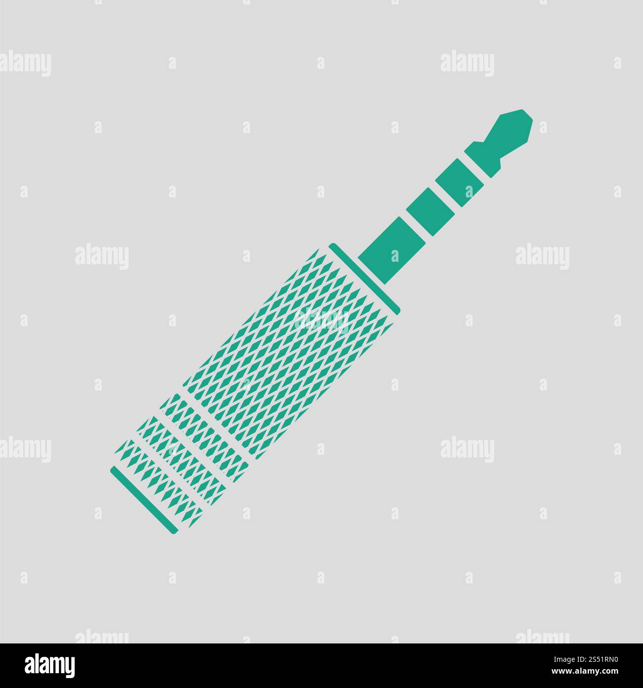 Music jack plug-in icon. Gray background with green. Vector ...