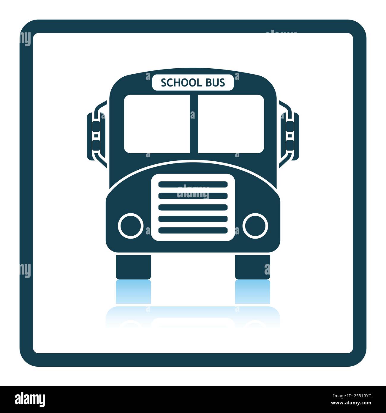 School bus icon. Shadow reflection design. Vector illustration Stock ...