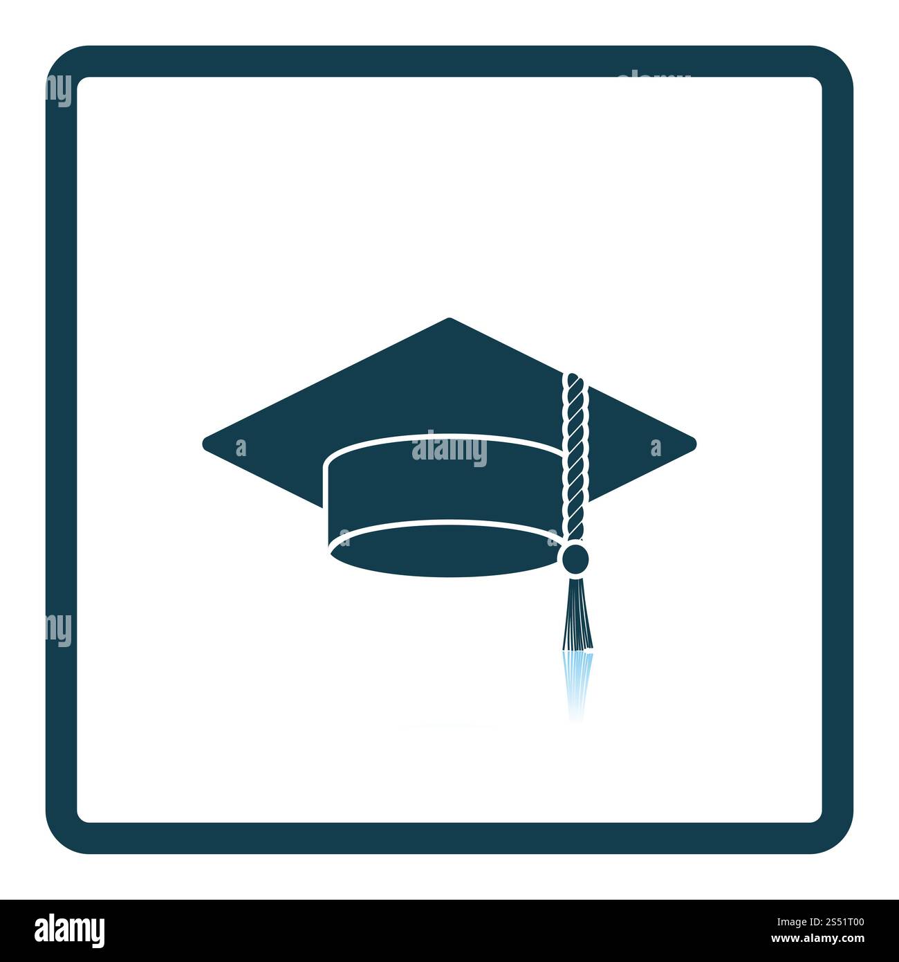 Graduation cap icon. Shadow reflection design. Vector illustration ...